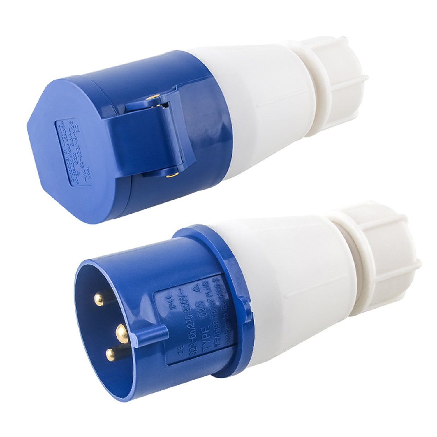 1 Pair 32 Amp Plug, 32amp Plug and Socket 240V, 3 Pin 2P+E IP44 ...