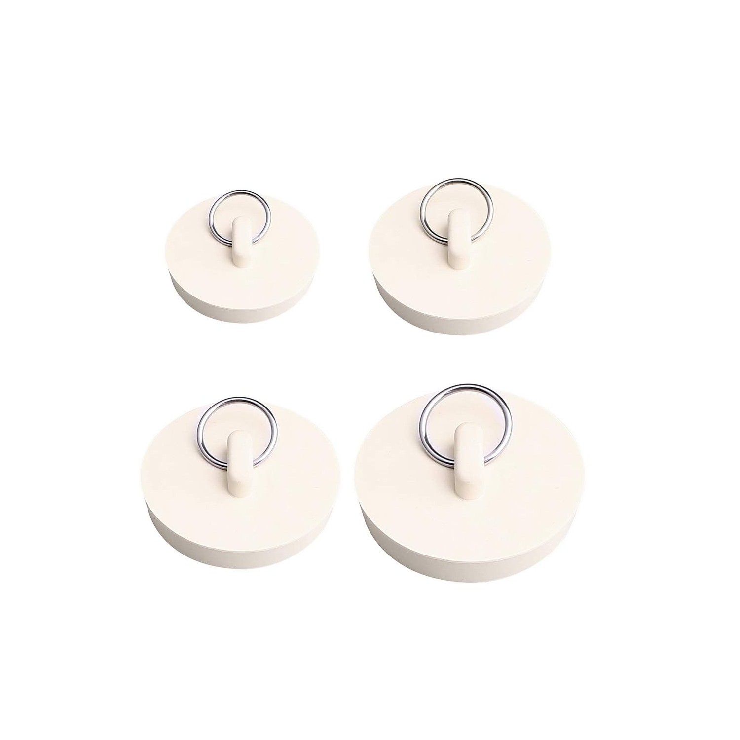 nuoshen 4 Pcs Bath Plugs,Sink Plug Rubber Drain Stopper Kitchen Sink ...