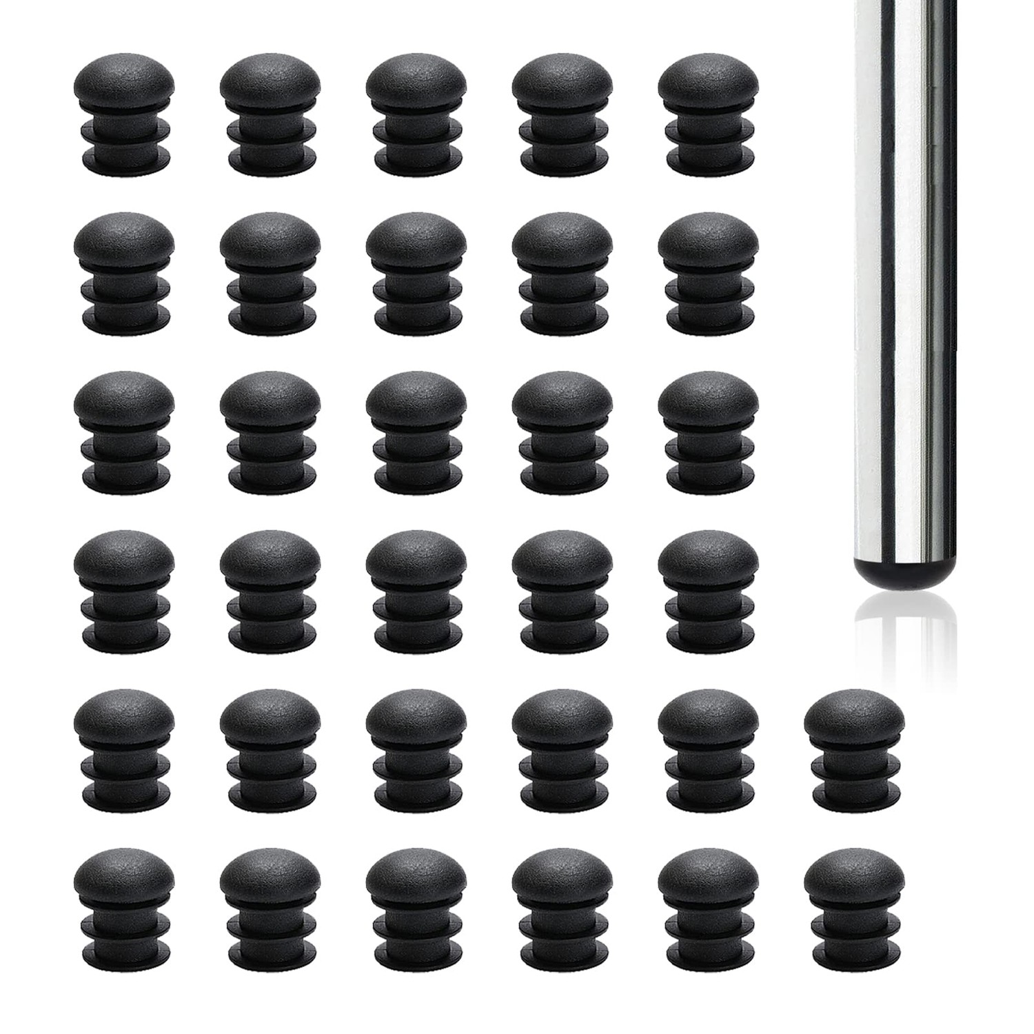 Pack of 32 Pipe Plugs, Round End Cap, Lamellar Plugs with Ball Head ...