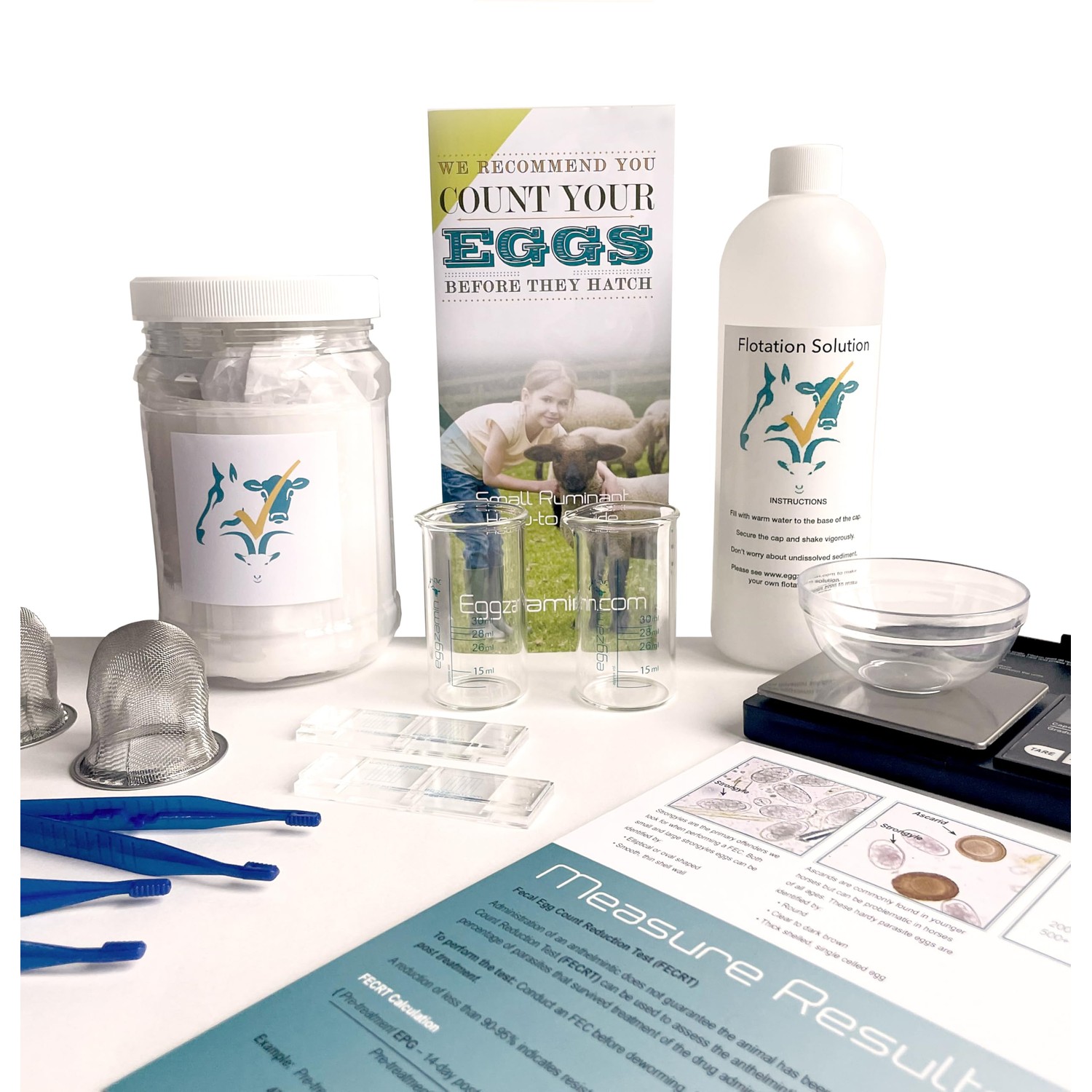 Small Ruminant and Camelid Fecal Egg Count Kit, by Eggzamin. McMaster ...