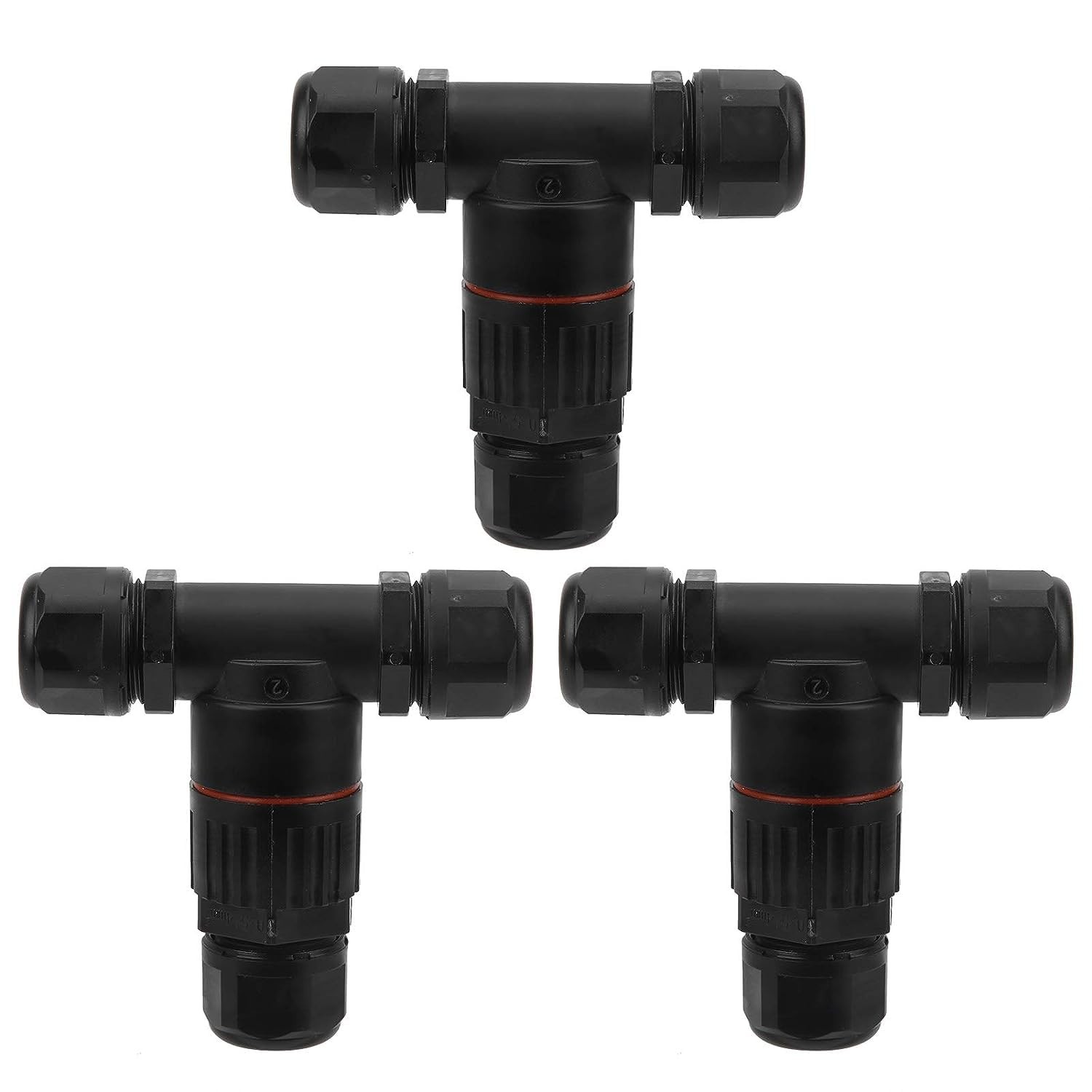 Pack of 3 Outdoor Cable Connectors, Waterproof IP68 T Model Cable ...