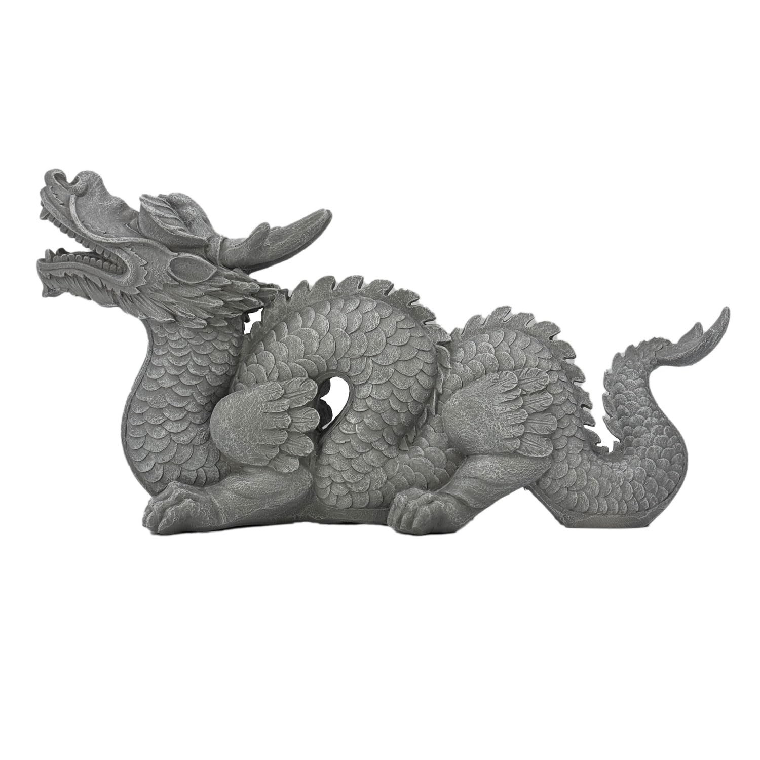 Galt International 28" Long Asian Dragon Resin Garden Statue China ...
