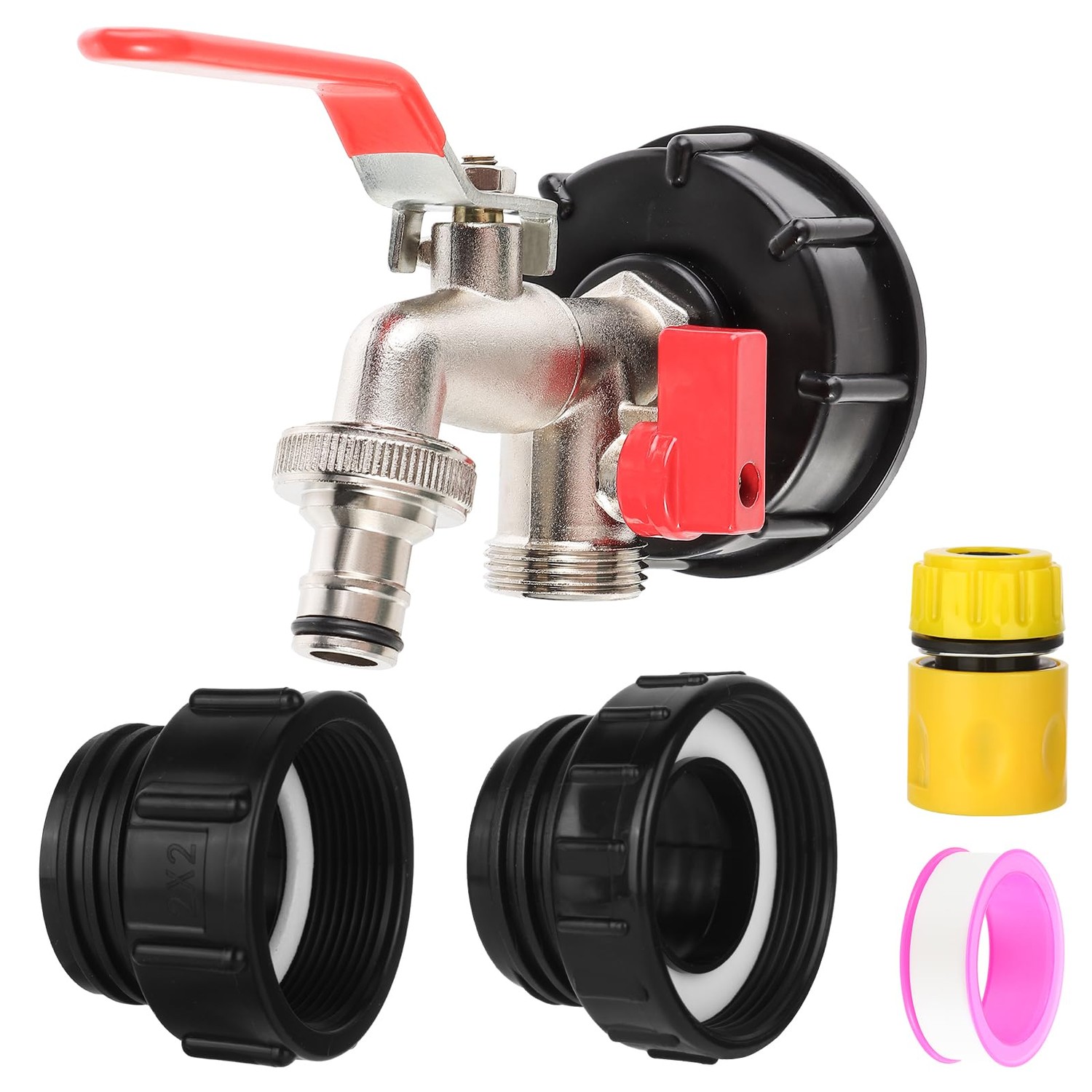 3-Size 275-330 Gallon IBC Tote Adapter, IBC Tote Hose Adapter, 2.44 ...