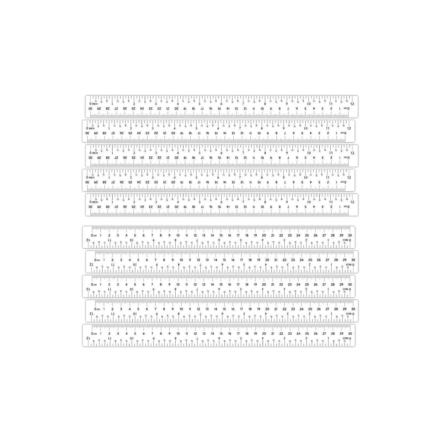 Removable Stickers - 12" Rulers for School, White Rulers with Inches ...