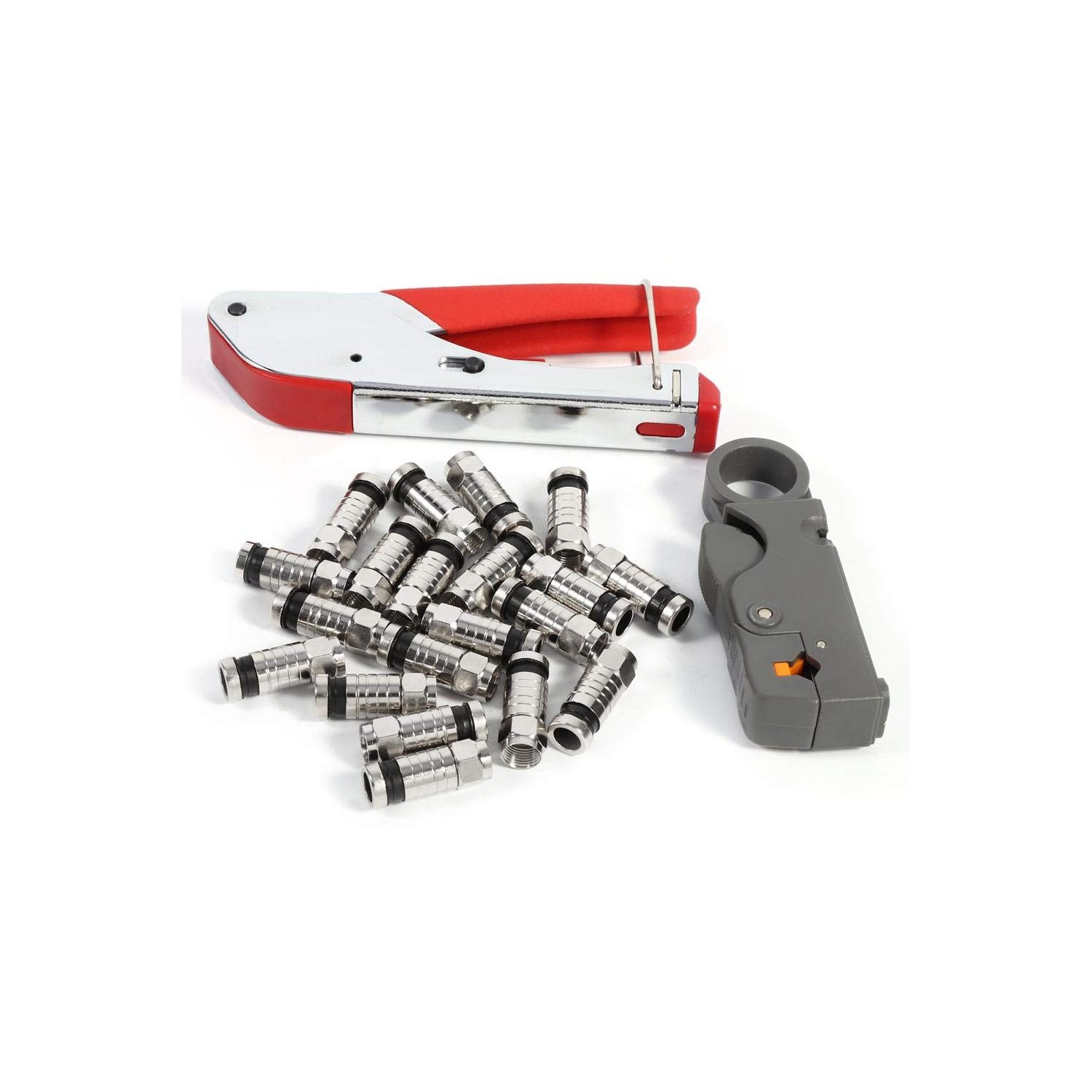 Coax Cable Crimper, Compression Tool Kit F RCA RG58 Crimper Cable ...