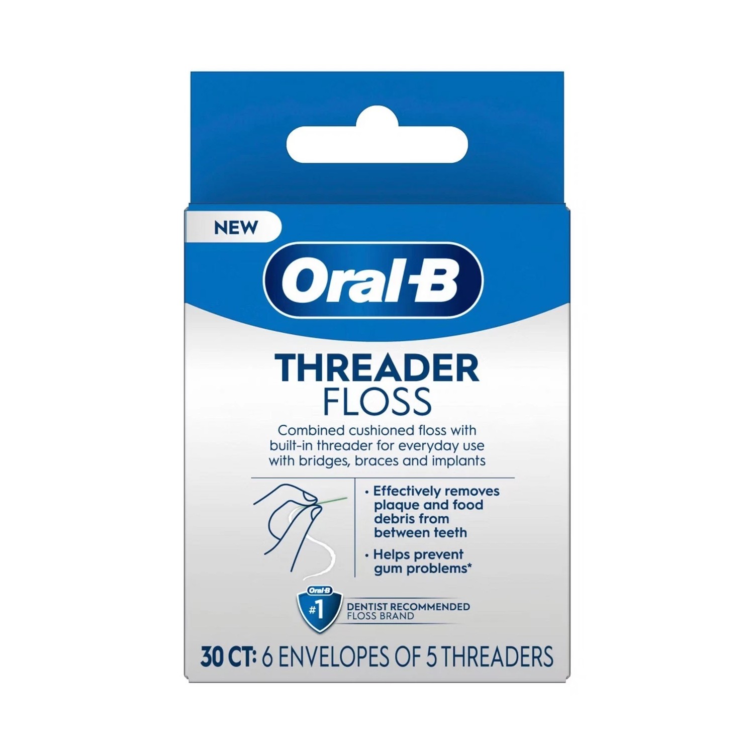 Oral-B Glide Threader Floss Pro-Health For Braces & Implants Shred ...