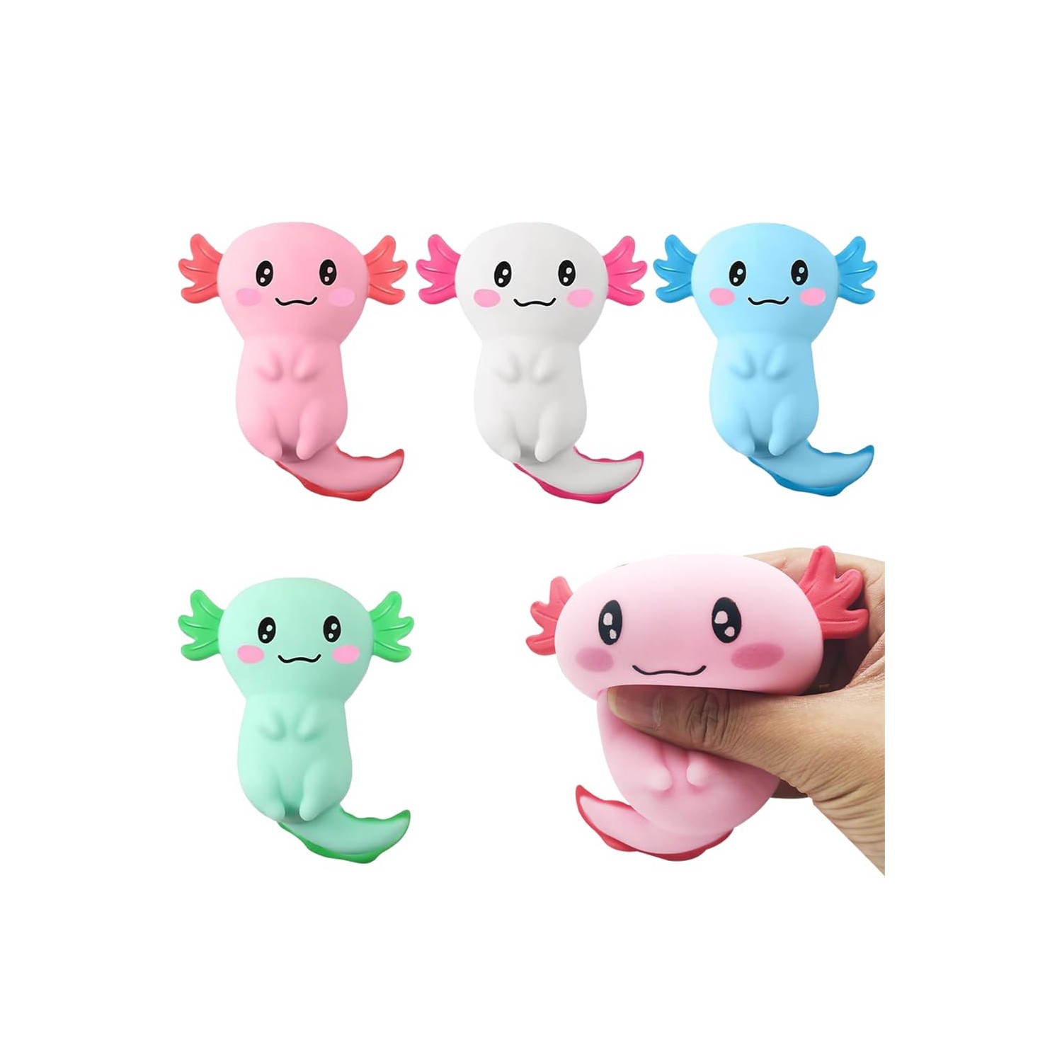 4 PCS Axolotl Stress Toy,Stress Axolotl for Kids,Axolotl Squeeze Toy ...