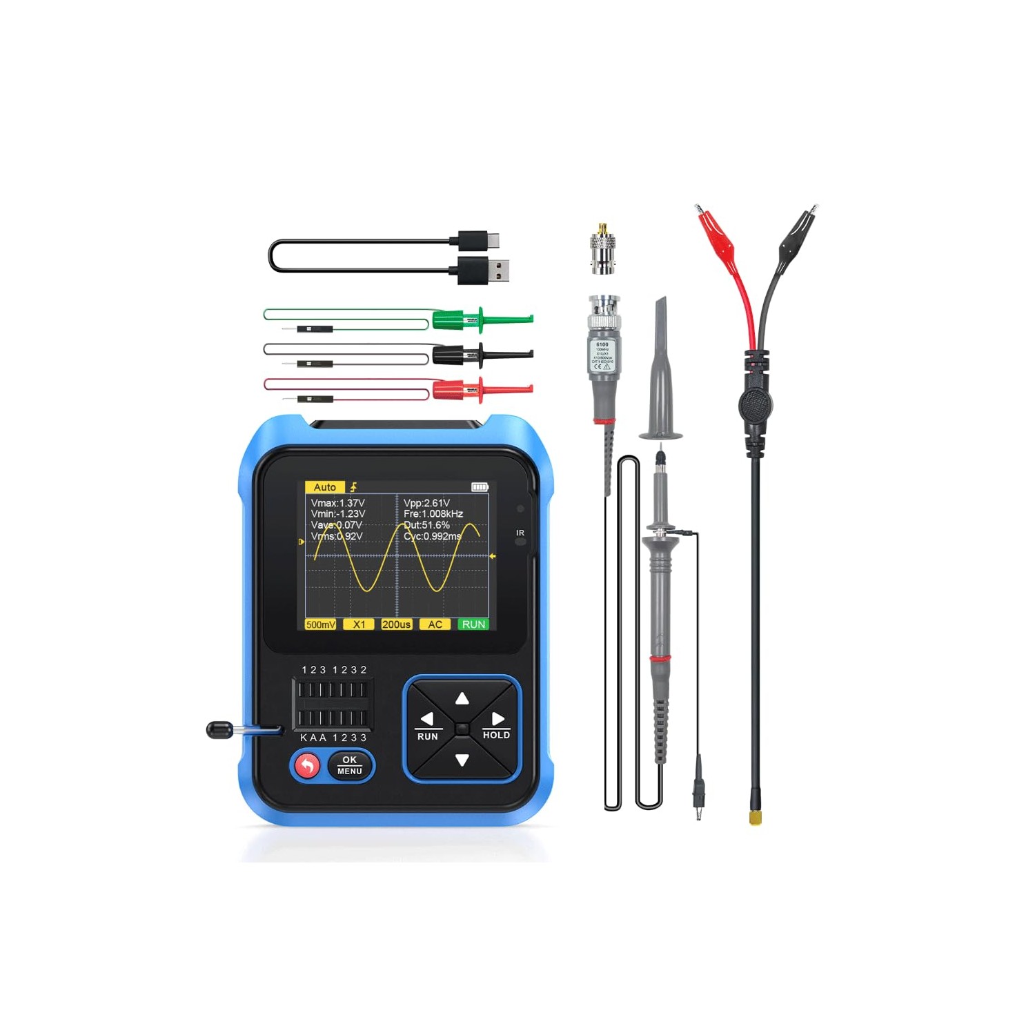 DollaTek DSO TC3 Digital Oscilloscope, 3-in-1 Handheld Memory ...