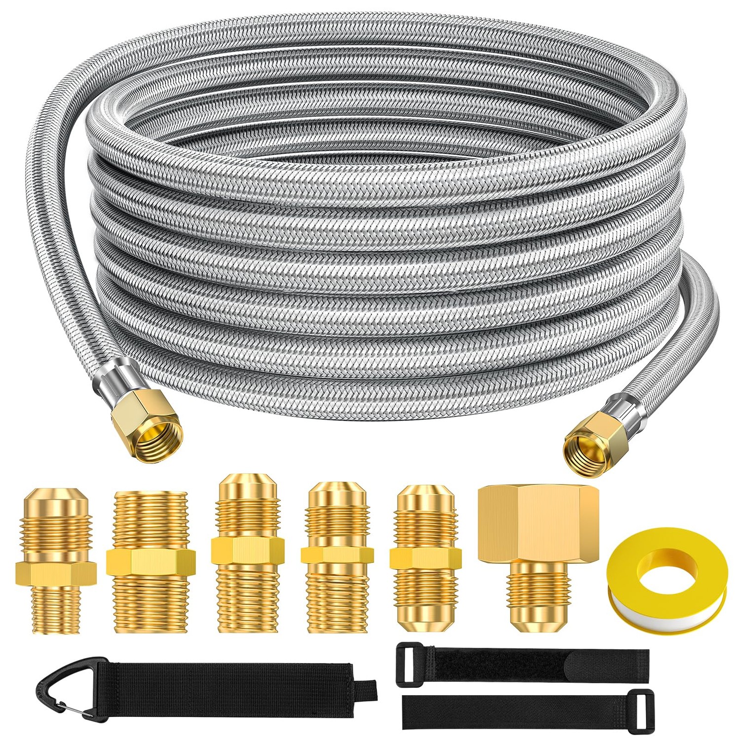 GasXpert 20 Feet High Pressure Braided Propane Hose Extension with ...