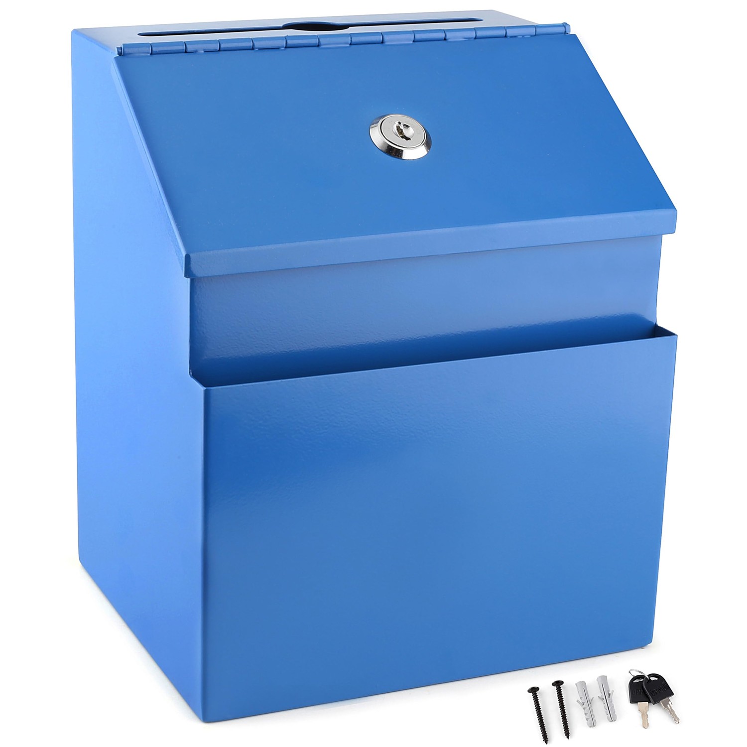 Suggestion Box with Lock and keys, Metal Wall Mounted Ballot Box, Iron ...