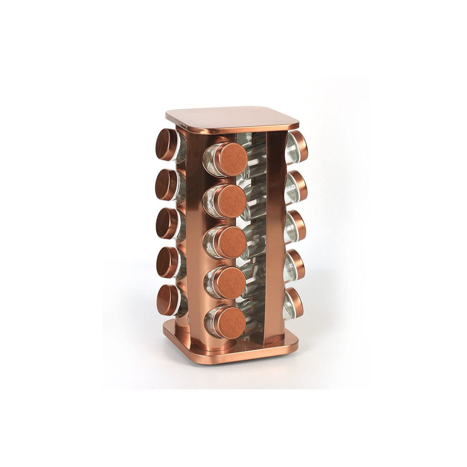 Boxweer Revolving Spice Rack Set with 20 Empty Spices Jars, Rotating ...