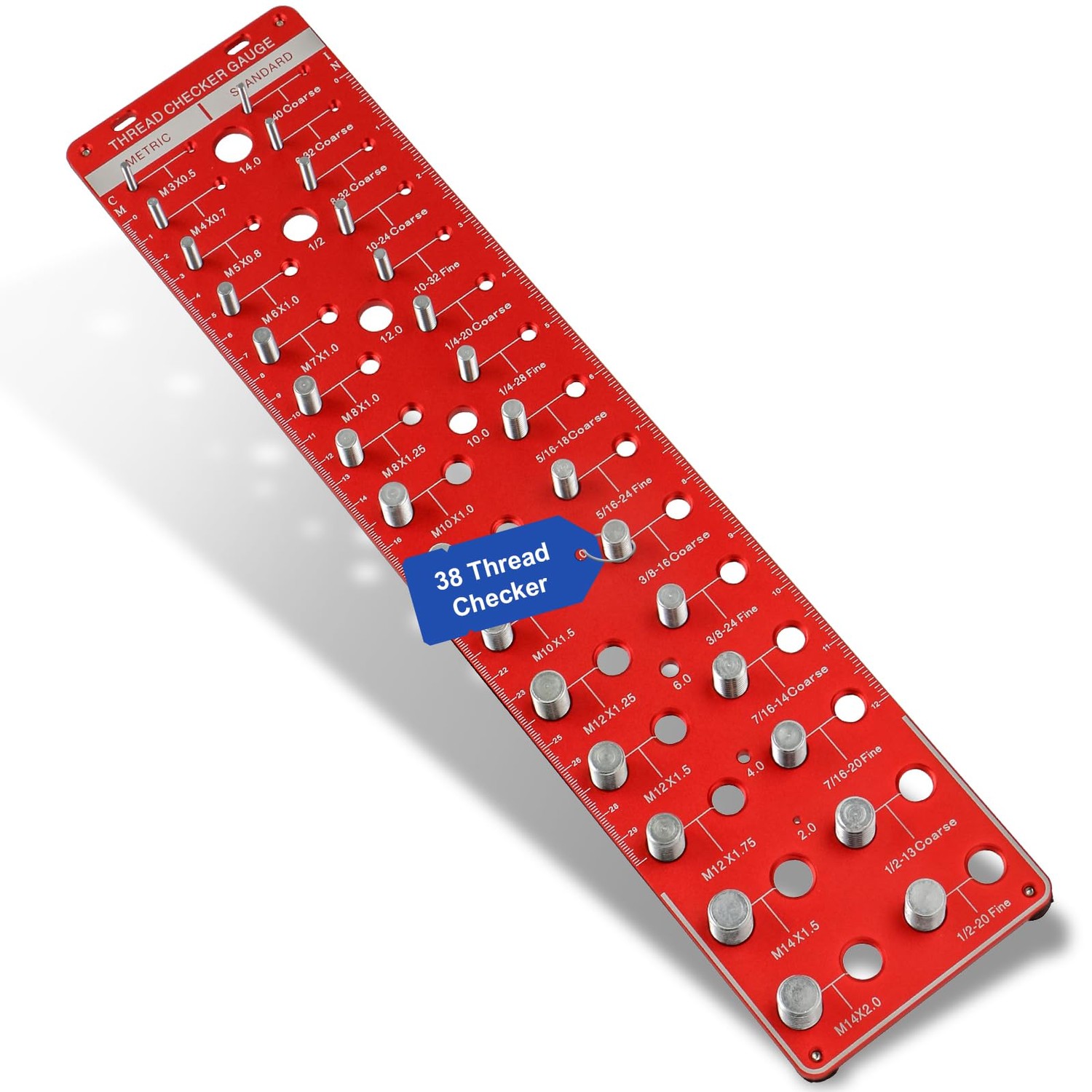 38 Nut and Bolt Thread Checker, Bolt and Nut Sizer Thread Gauge 15 ...