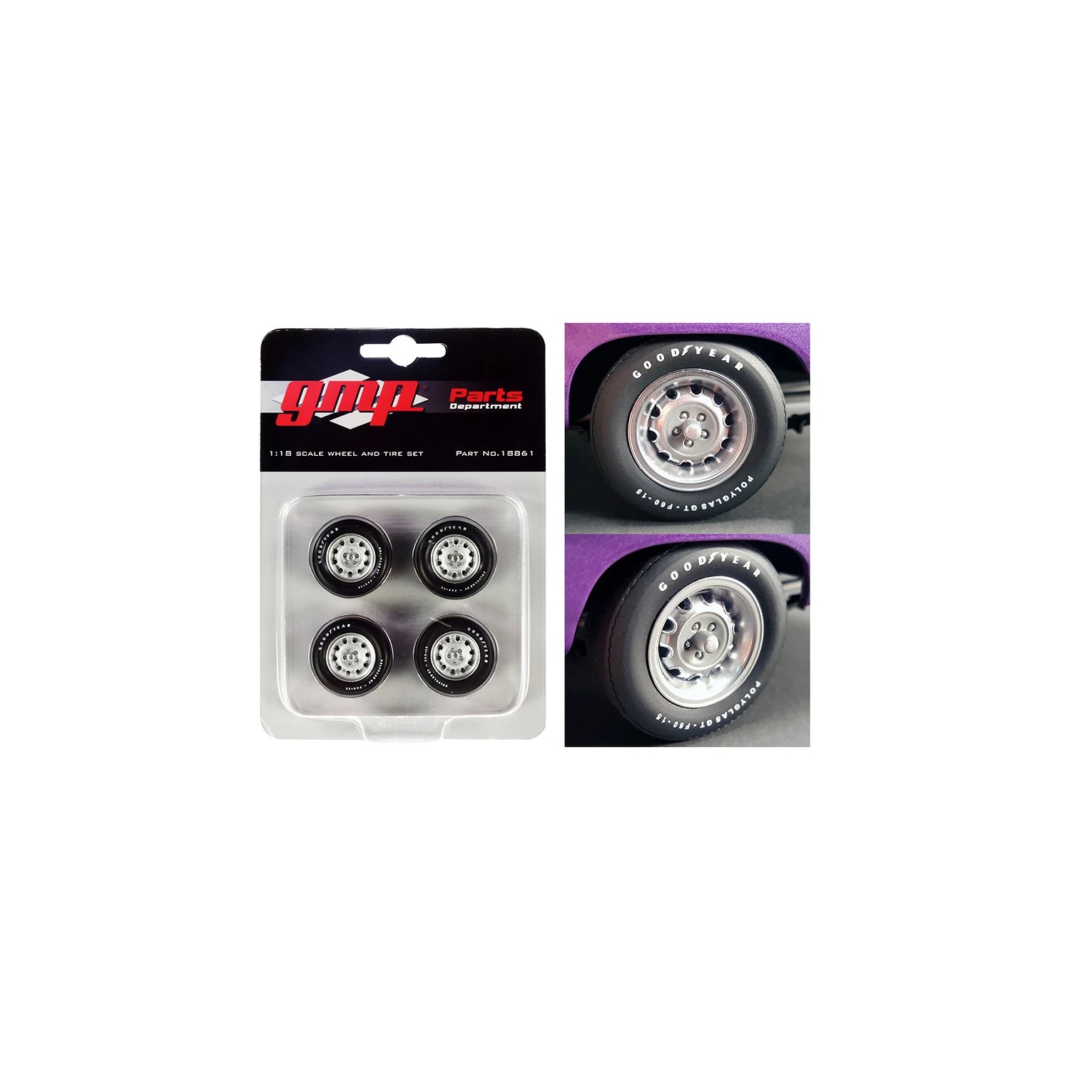 DCD Muscle Car Rally Wheels and Tires Set of 4 pieces from "1970 Dodge ...