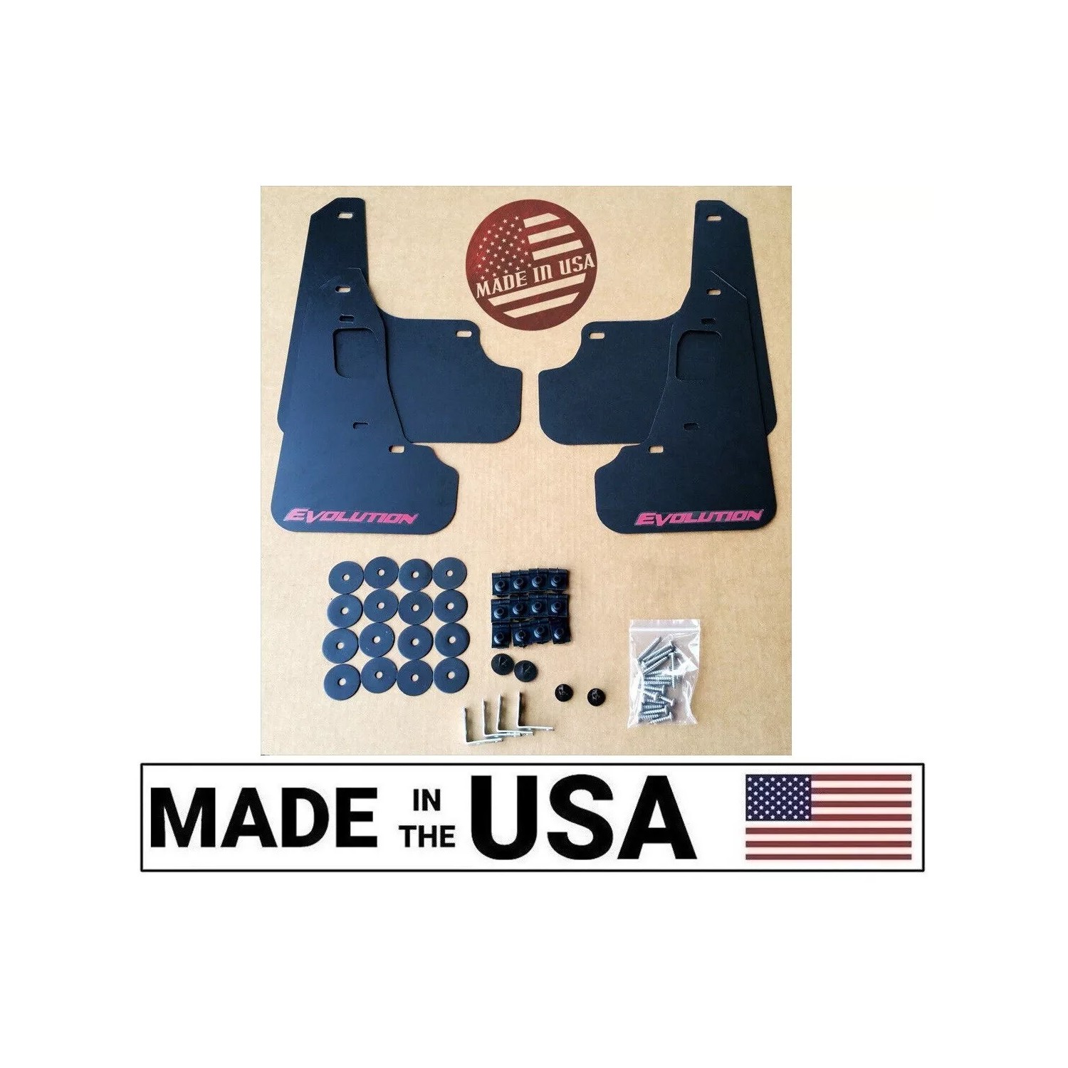 StreetRays 08-15 Mitsubishi EVO X Mud Flaps Set BLACK w/ Logo ...
