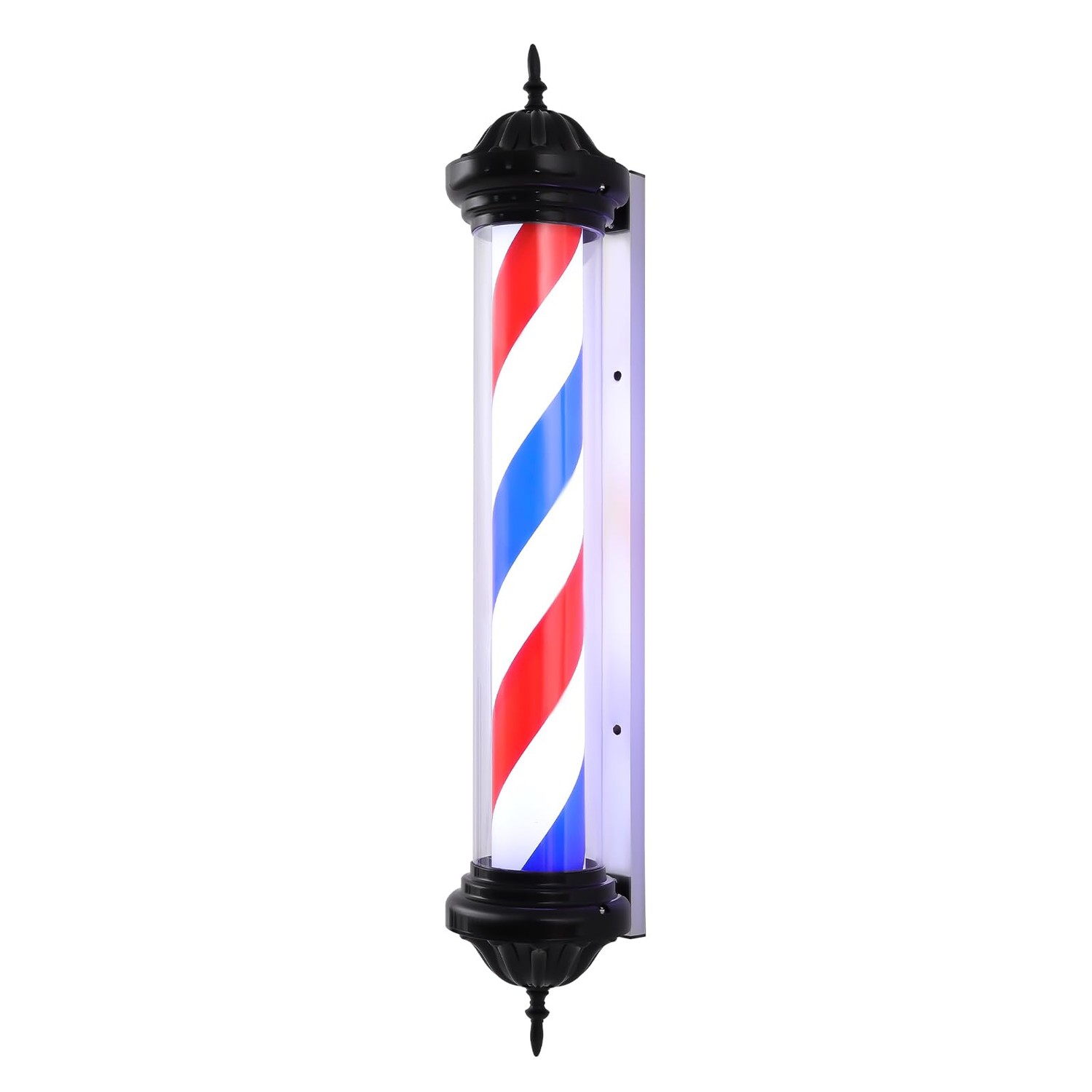 40 inch Barber Pole with LED Light Barber Shop Pole Red Blue White ...