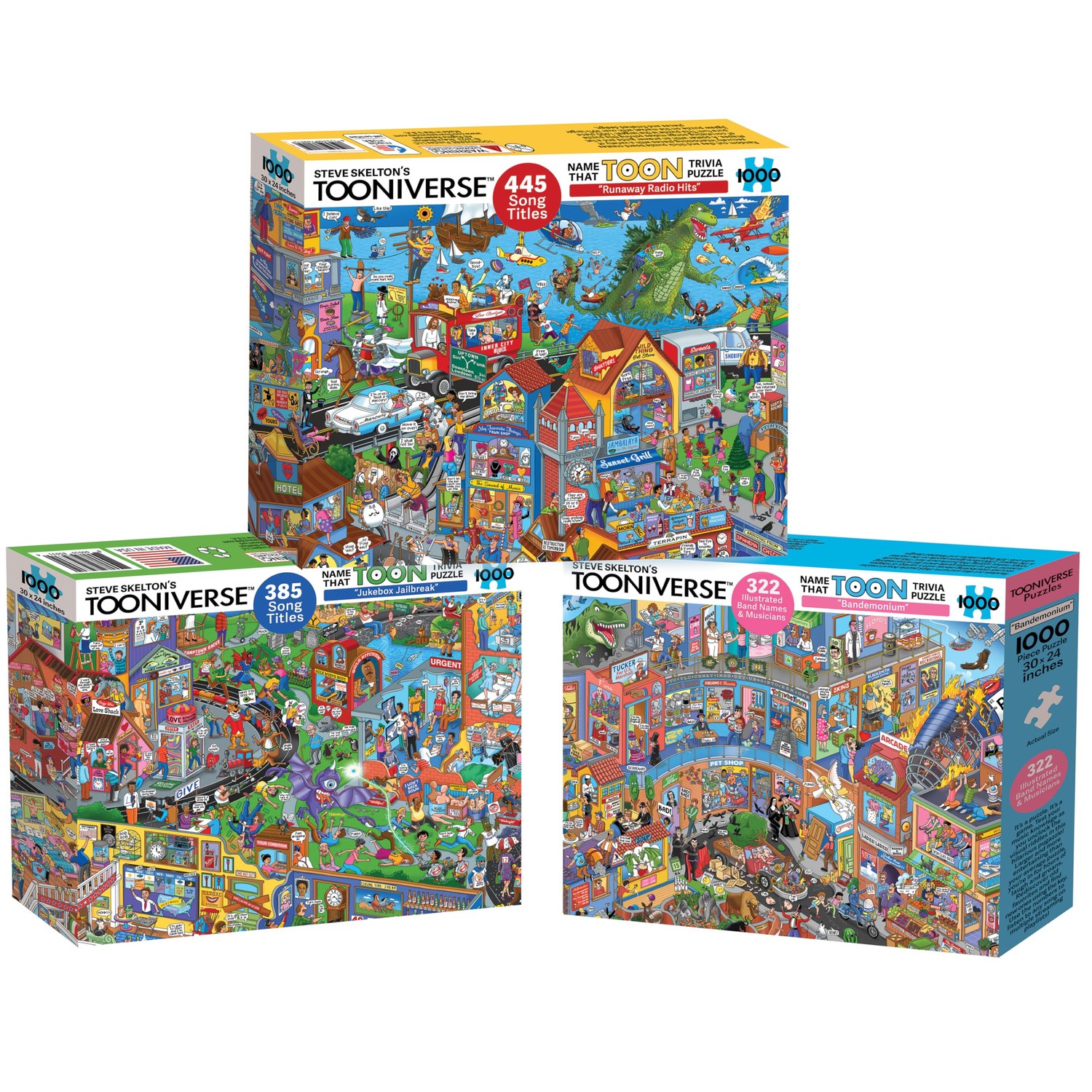 Tooniverse Puzzles Name That Toon 3 Puzzle Bundle: Bandemonium, Runaway ...