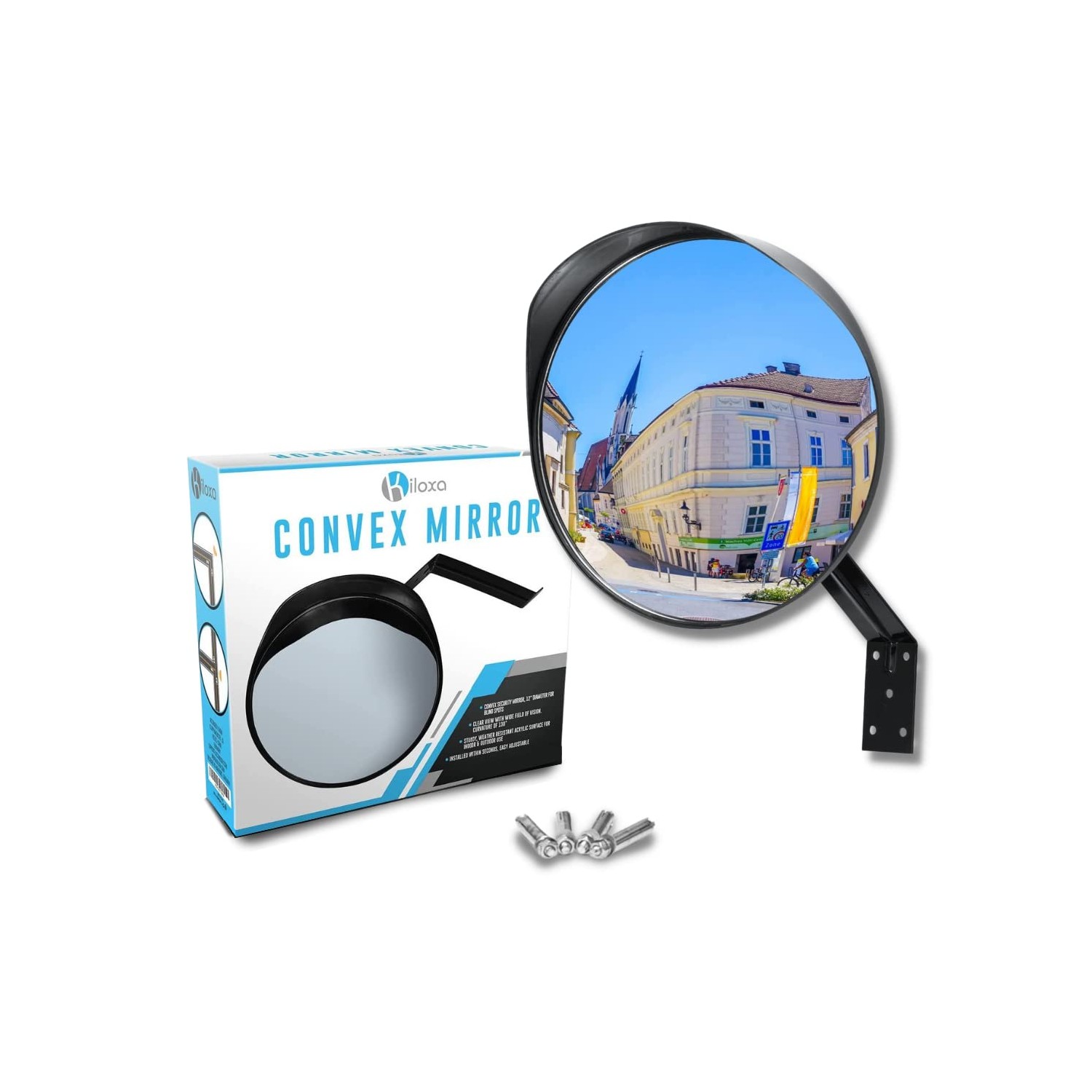 Kiloxa Safety Traffic Mirror, 12" Acrylic Mirror, Concave/Convex Mirror ...