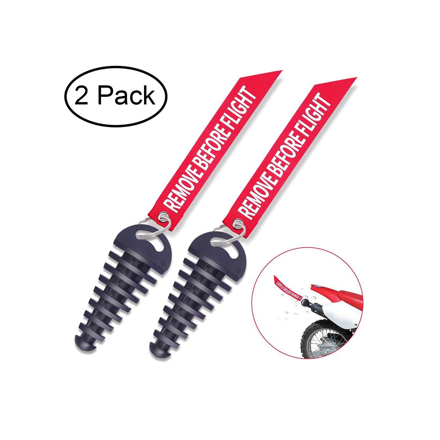 MELIFE 0.6"-1.5" Muffler Exhaust Wash Plug, Motorcycle Dirt Bike 2 ...