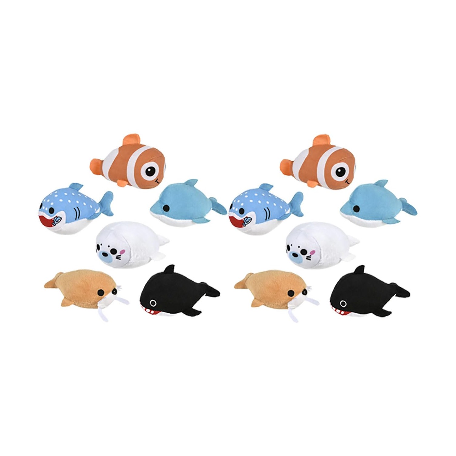 BULK -12 Mini Ocean Animal Small Plush Stuffed Animals-Shark, Dolphin ...