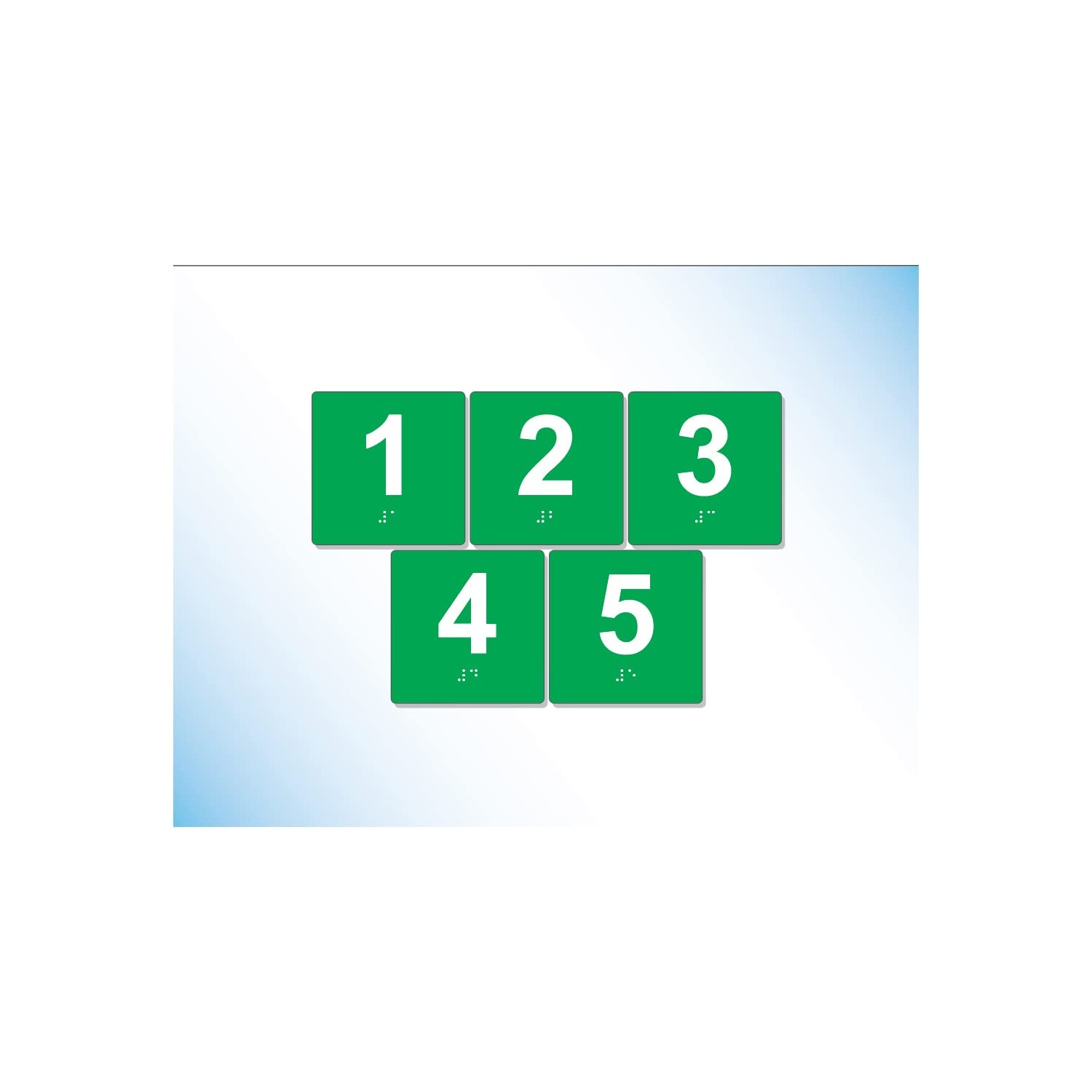 The Sign Studio – 4” x 4” – Exam Room Numbers 1-5 - Braille/Tactile ...