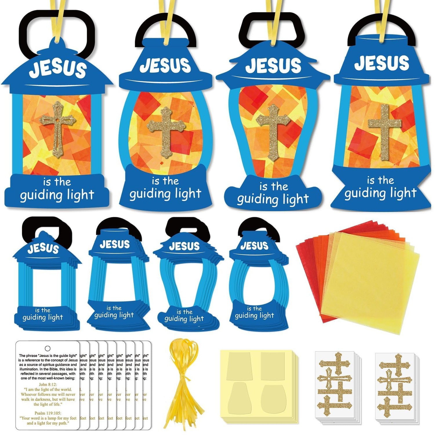 Qyeahkj 36 Set Jesus is the Guiding Light Art Crafts for Kids Christian ...