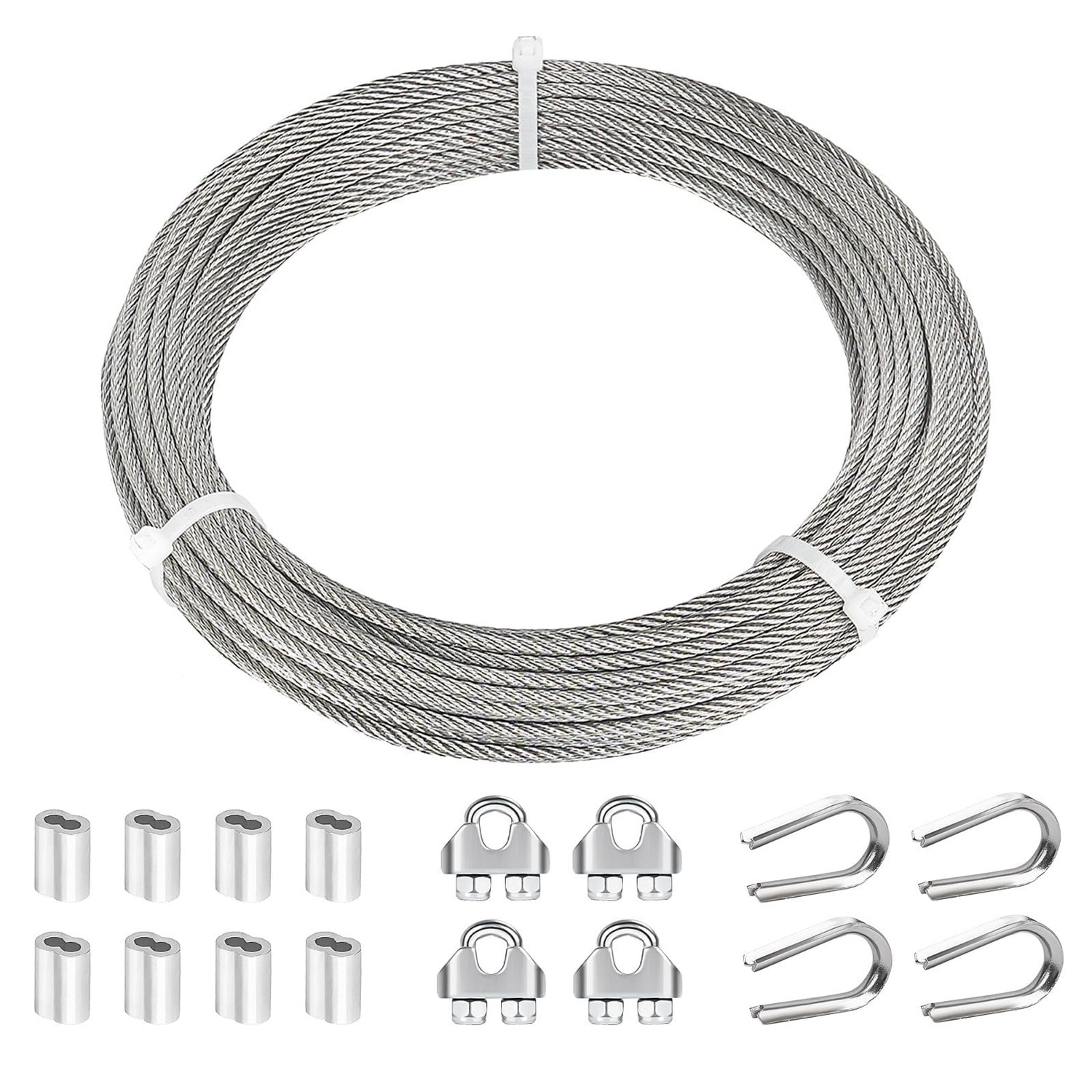 TooTaci 3 mm Stainless Steel Wire Rope Set - 15 m Steel Cable with Wire ...