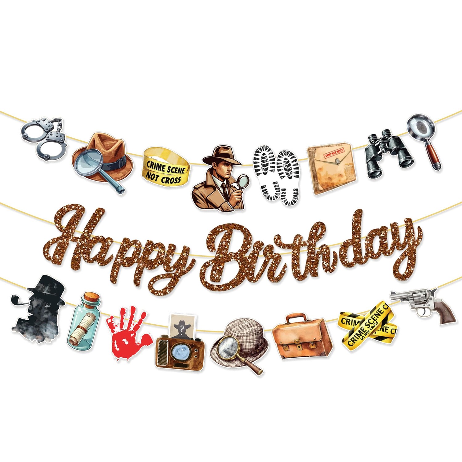 Detective Birthday Party Banner Detective Birthday Party Decoration ...