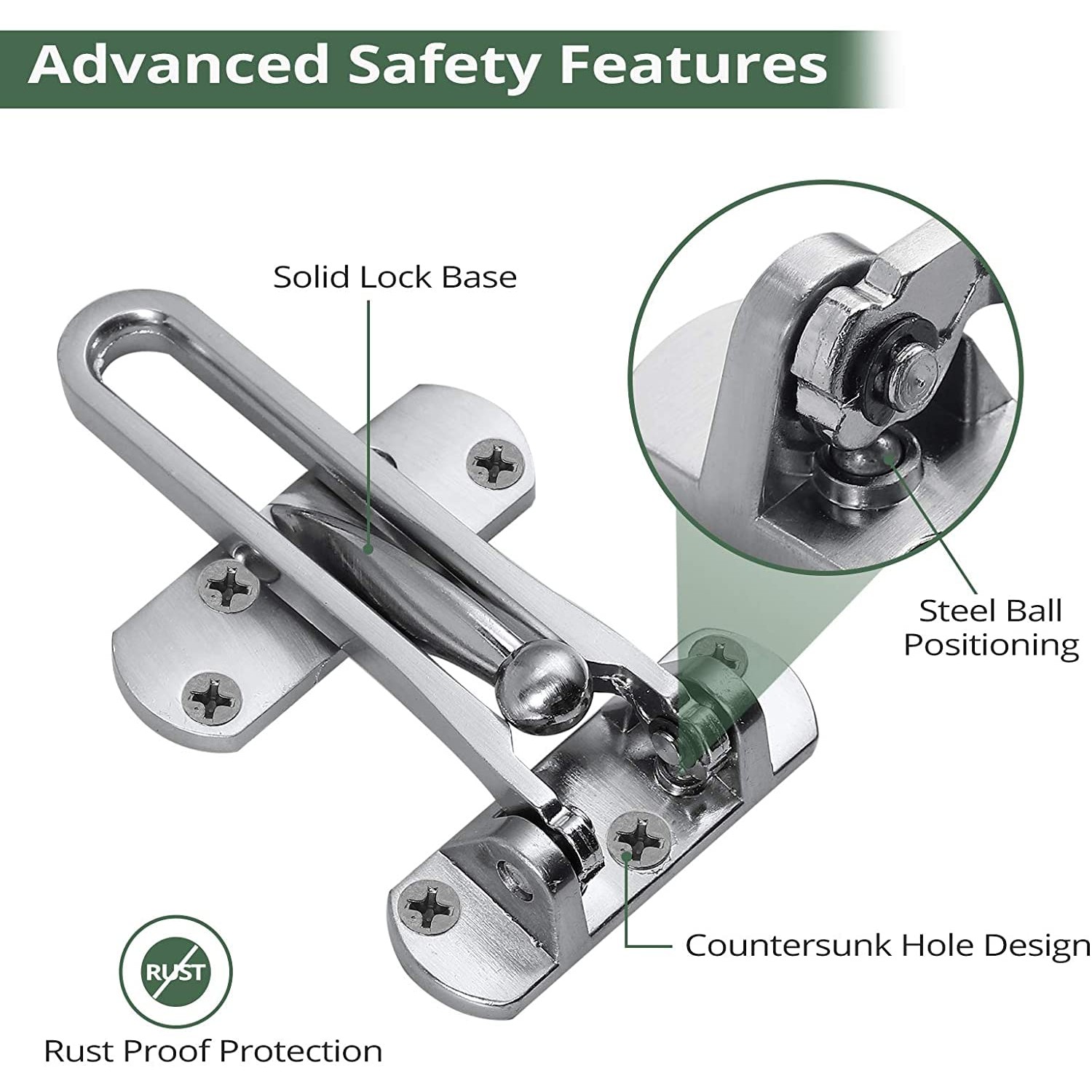 TERF® Heavy Duty Security Door Guard Polished Chrome Internal and ...