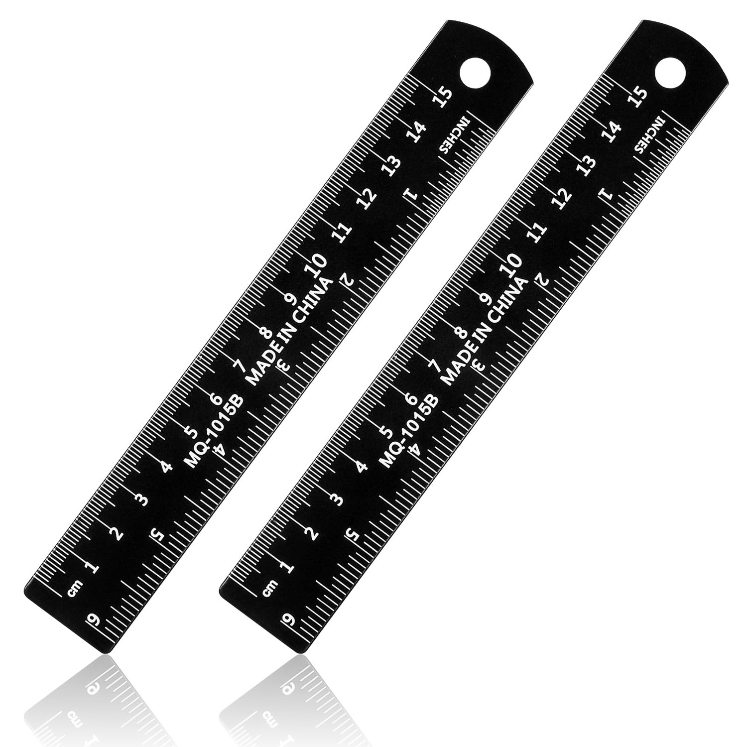 15cm Metal Ruler, 2 Pack Straight Ruler Dual-Scale Stainless Steel ...