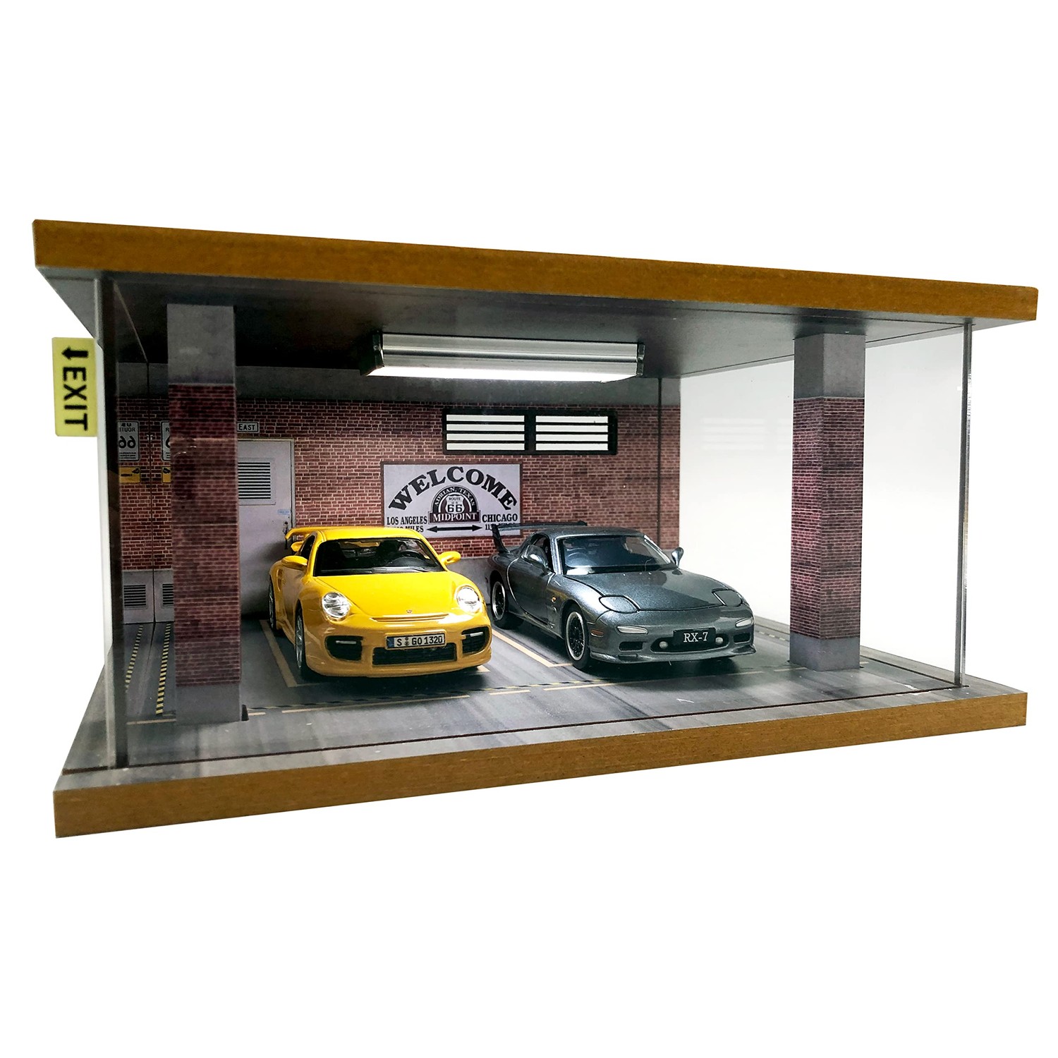 1/24 Scale Die-cast Car Garage Display Case with Clear Acrylic Cover ...