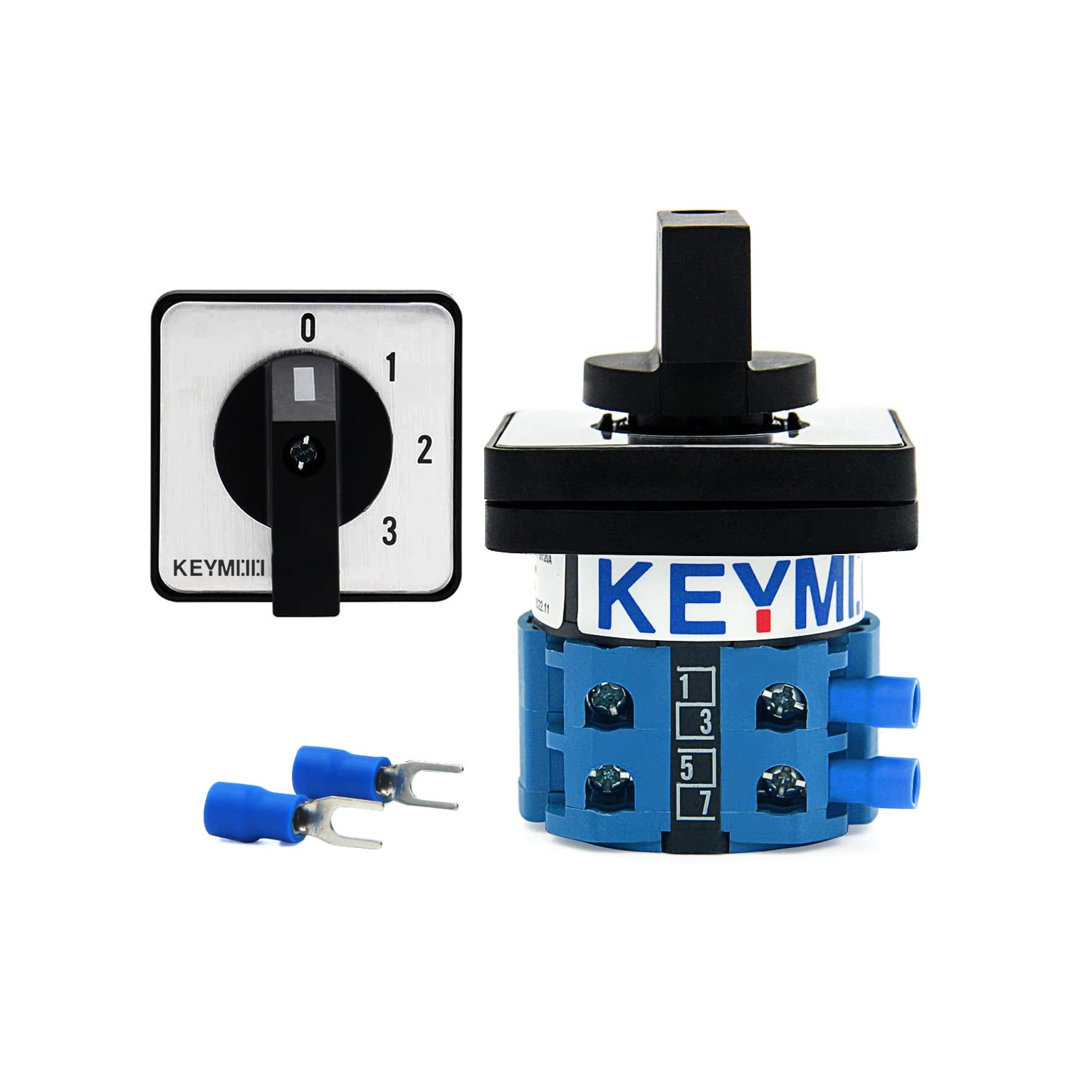 Keymoo 20A Rotary Changeover Switch 660V 4 Position 2 Poles 8 Terminals ...