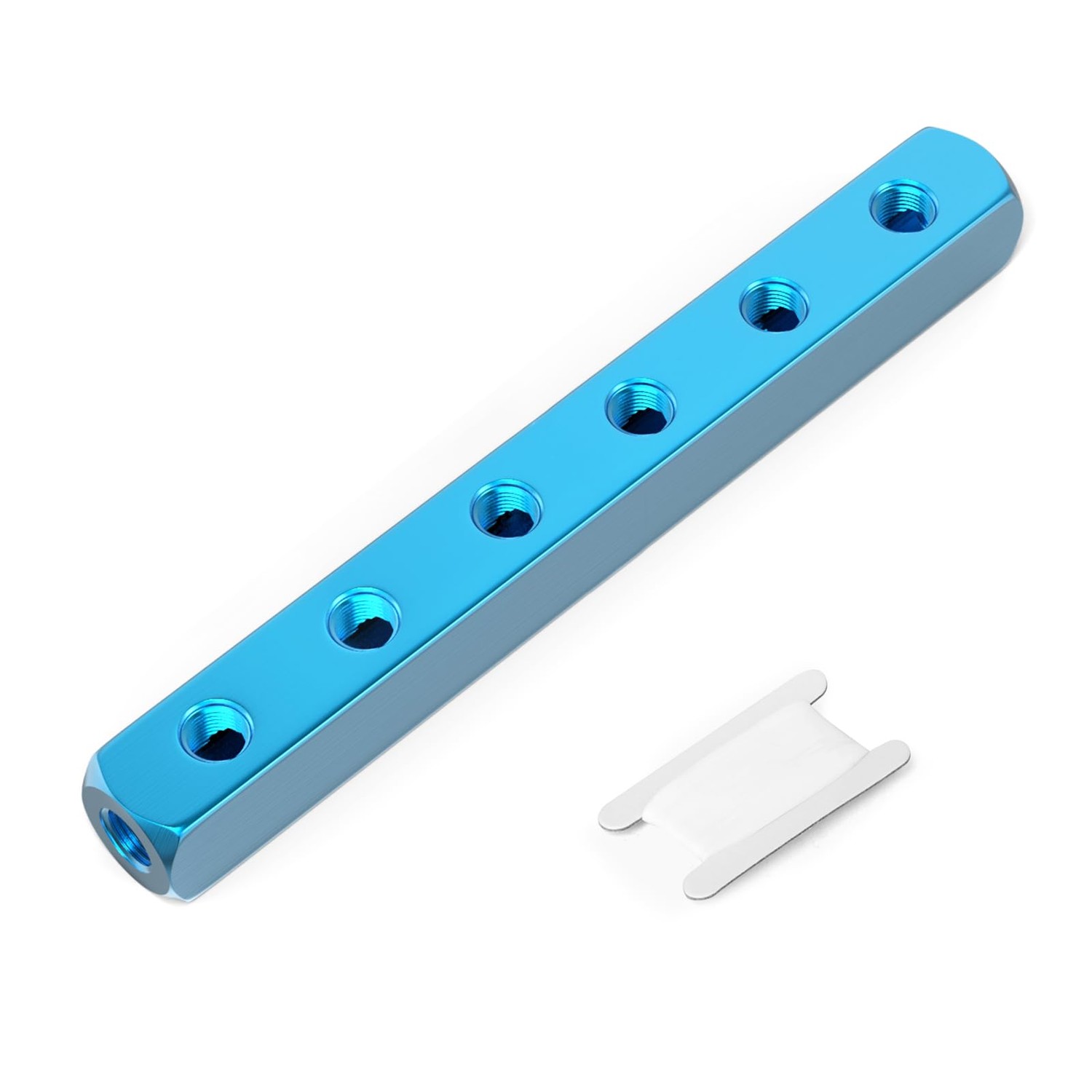 TAILONZ PNEUMATIC 1/4 Inch Blue 6 Way 9 Port Pneumatic Shunt Aluminium ...