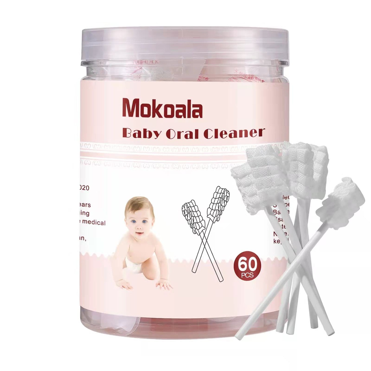Mokoala Mokoala 60Pcs Baby Tongue Cleaner, Baby Toothbrush, Disposable ...