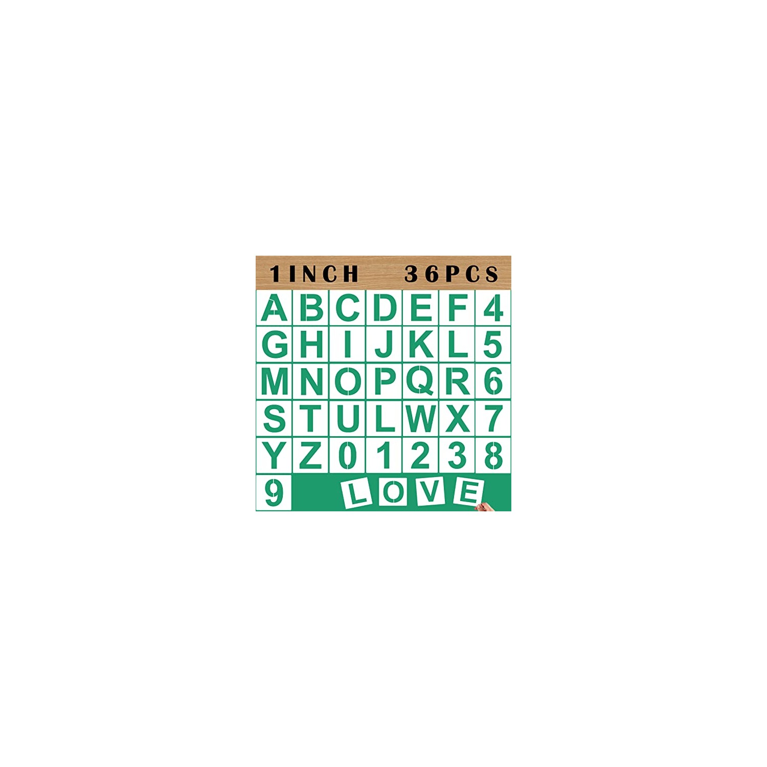 Mossdecal 36PCS Letter Stencils 1 inch Reusable Plastic, Small Alphabet ...