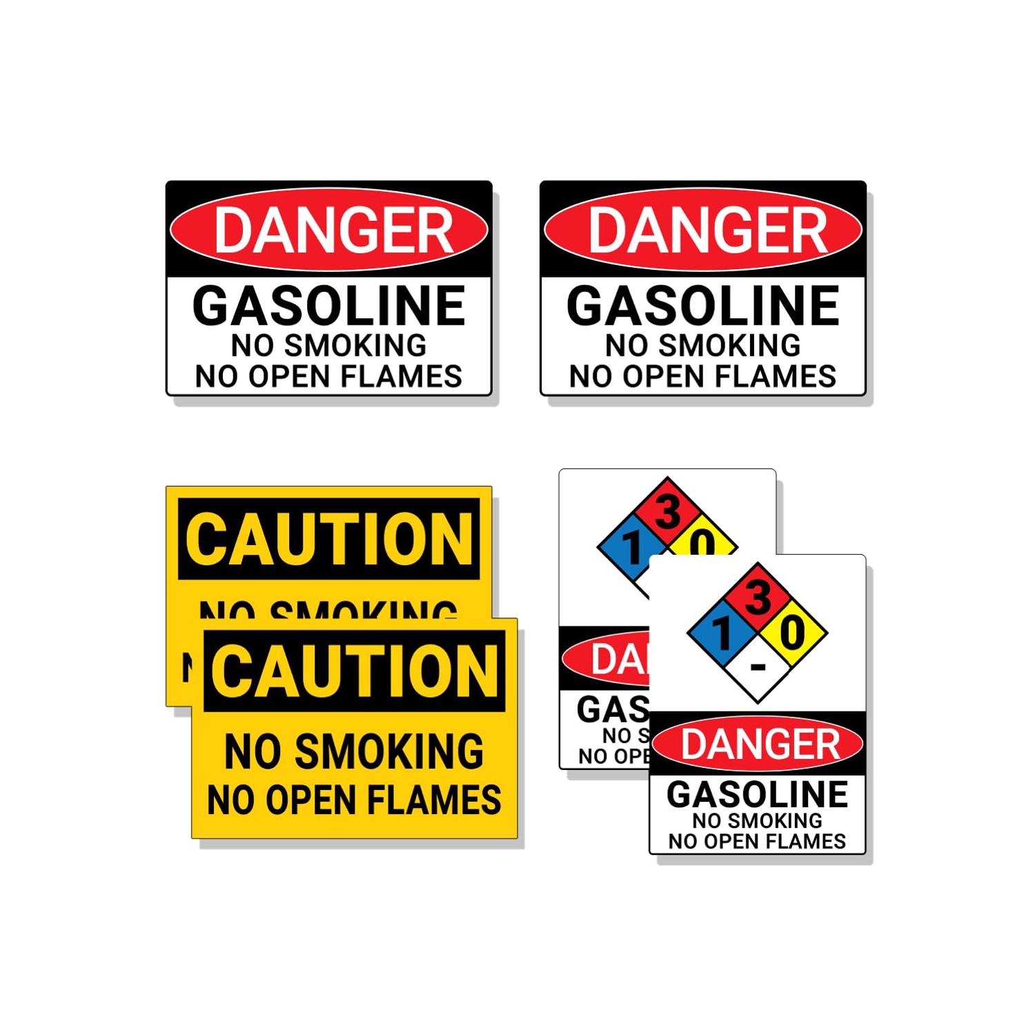 Danger Gasoline No Smoking Open Flames Nfpa 130 Caution Sign Vinyl ...
