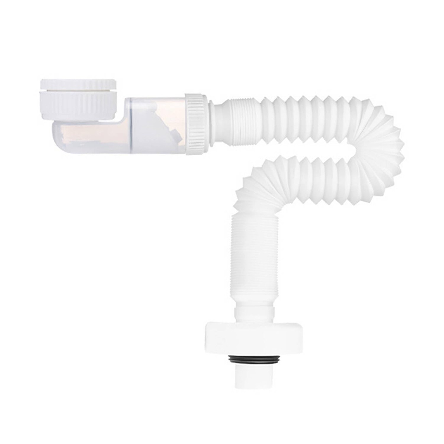1 1/4 Inch Space-Saving Siphon, Sink 360° Adjustable Drain Pipe, Waste ...