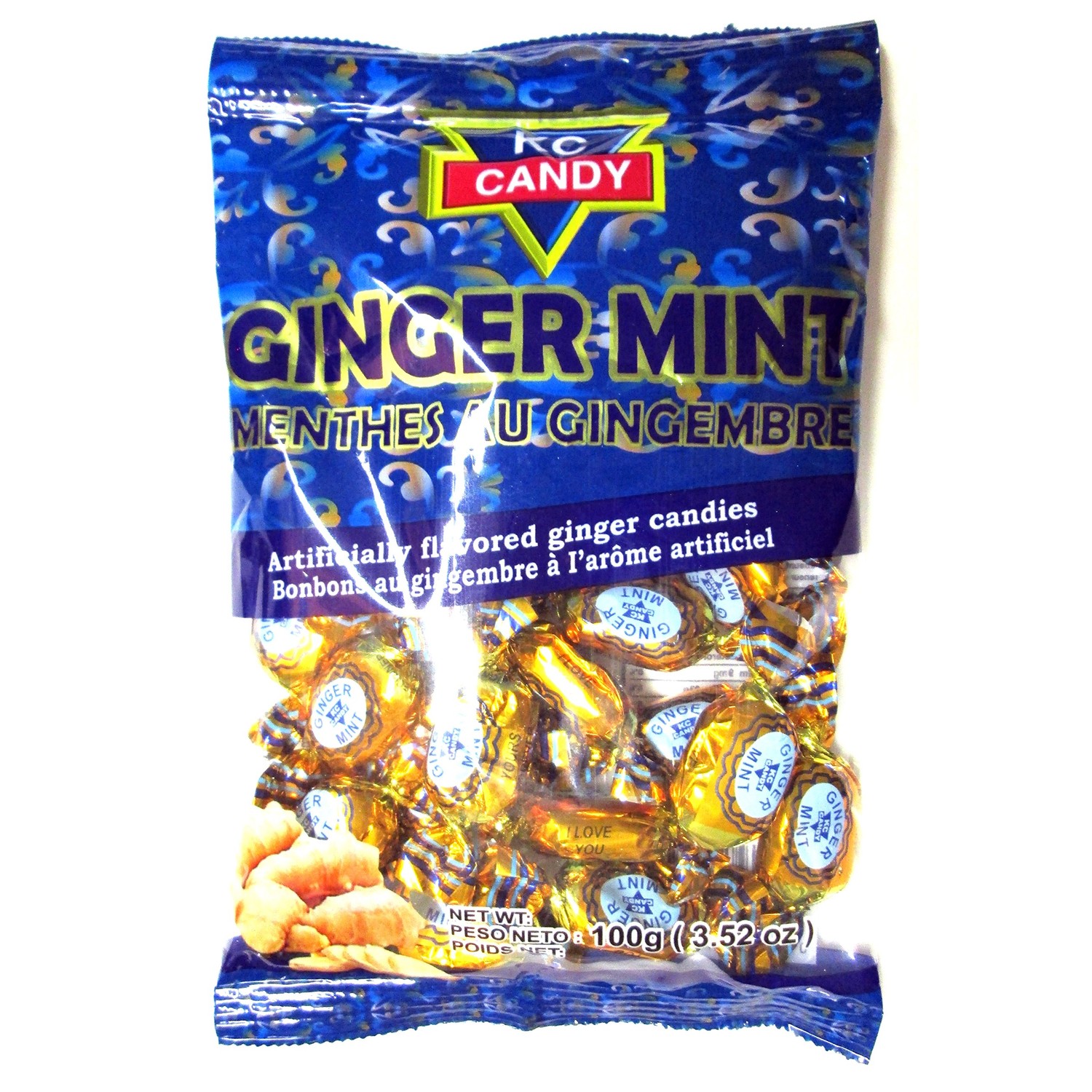 KC Candy Original Ginger Mint Candy (Pack of 3) 3.2 oz Bags - ibspot.com