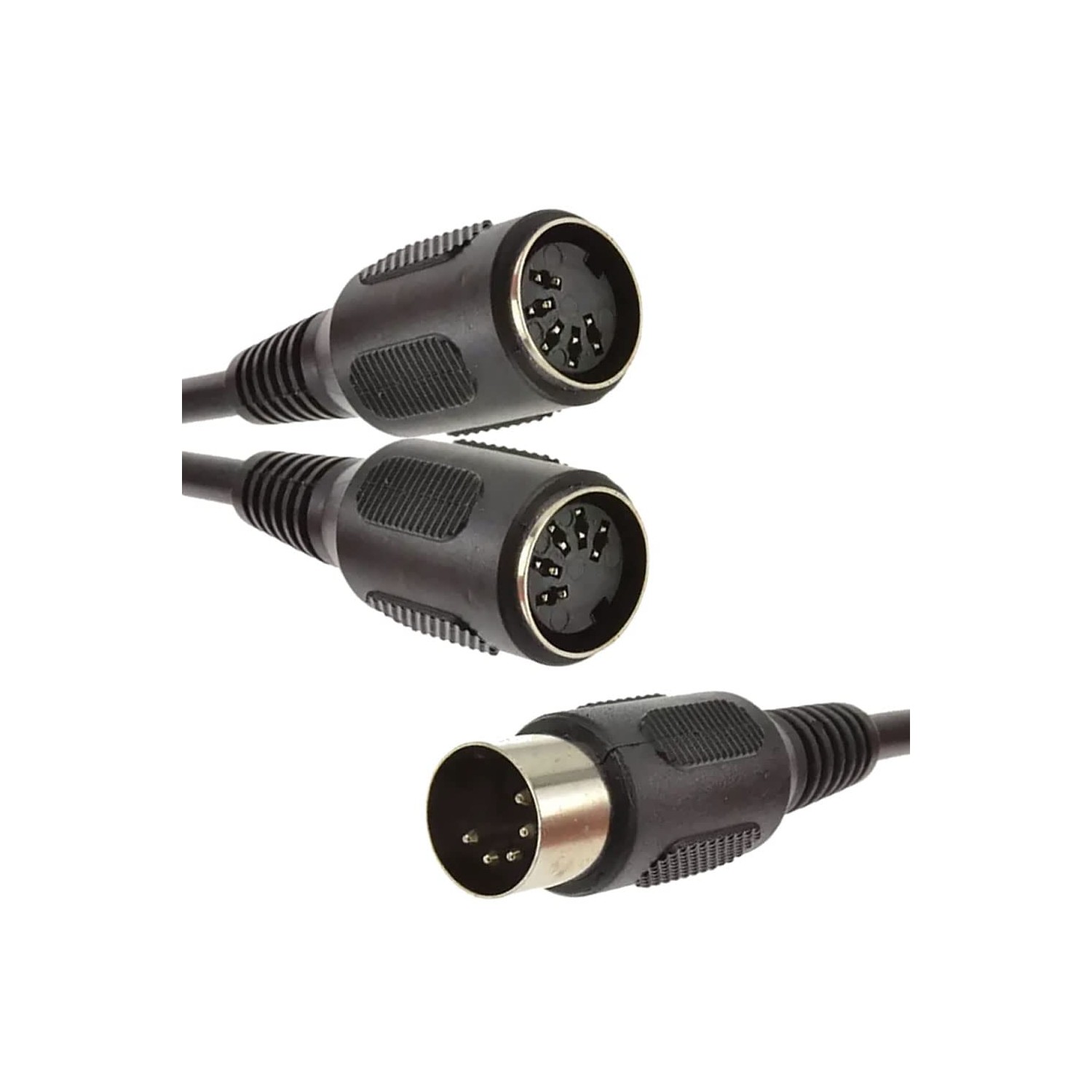 5 Pin MIDI DIN Y Splitter Cable Adapter 1 x Male Plug to 2 x Female ...