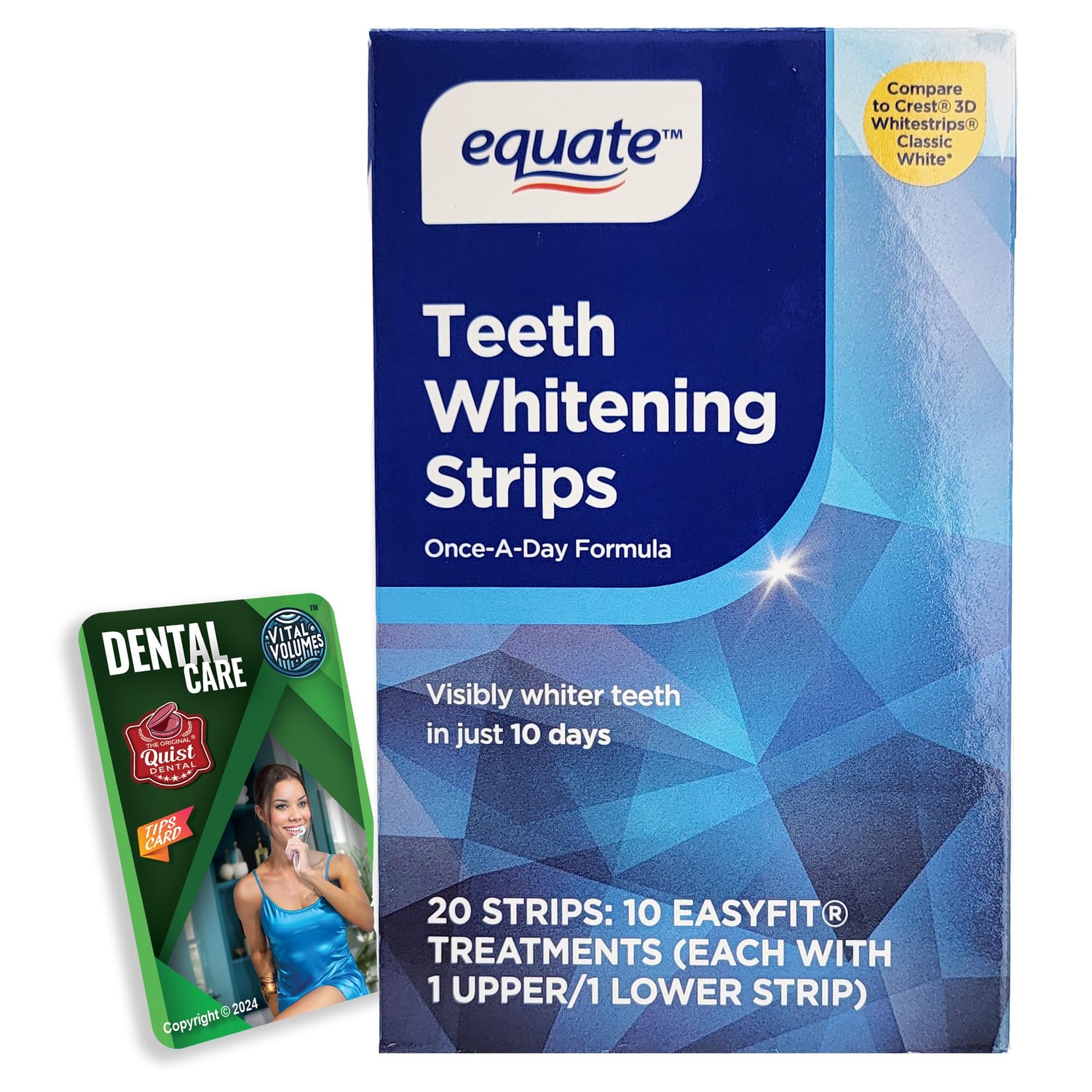 Teeth Whitening Strips 10 Easyfit Treatments (1 Upper/1 Lower Strip for ...