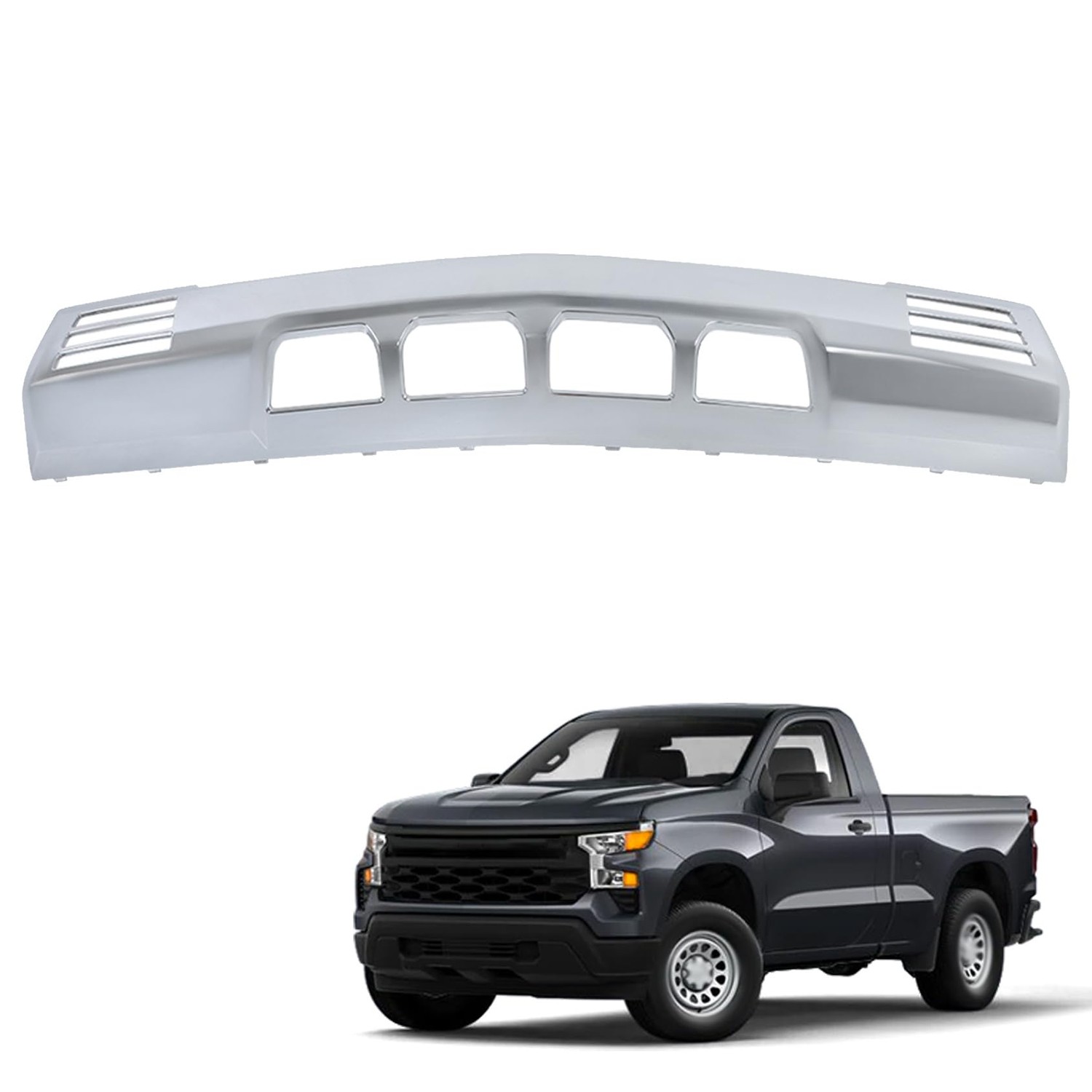 ANTUKO Plastic Front Bumper Lower Valance Skid Plate Chrome Replacement ...