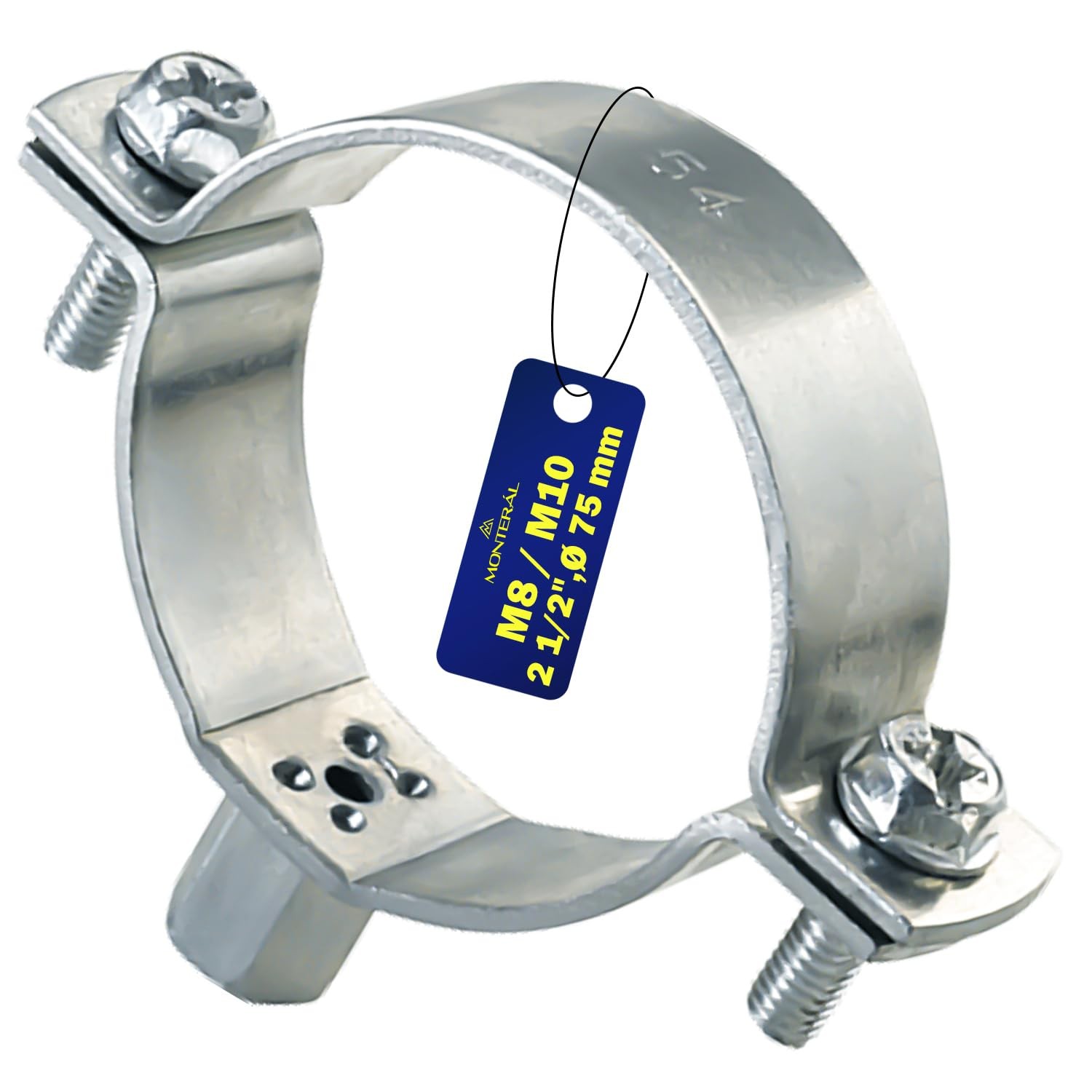 Reinforced Pipe Clamps M8/M10 with Diameter 75 mm or 2 1/2 Inch ...