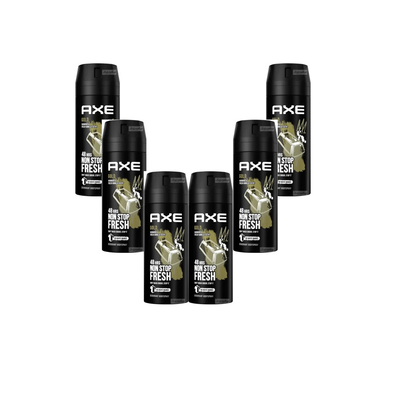 Axe GOLD Deodorant Body Spray 150ML 6 PACK 48 HOURS FRESH - ibspot.com