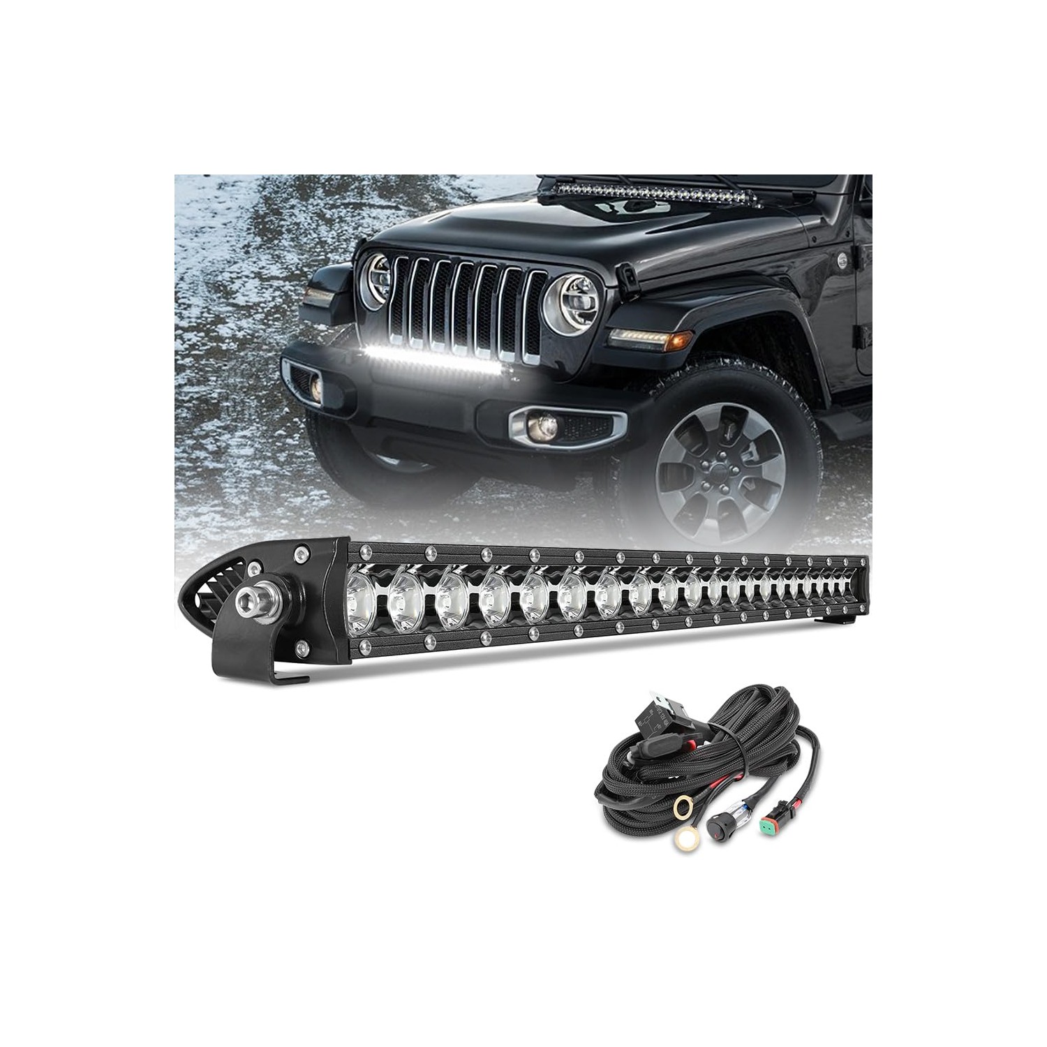 Lumimotor 22 Inch Light Bar Slim Single Row LED Light Bar Spot Beam Off ...