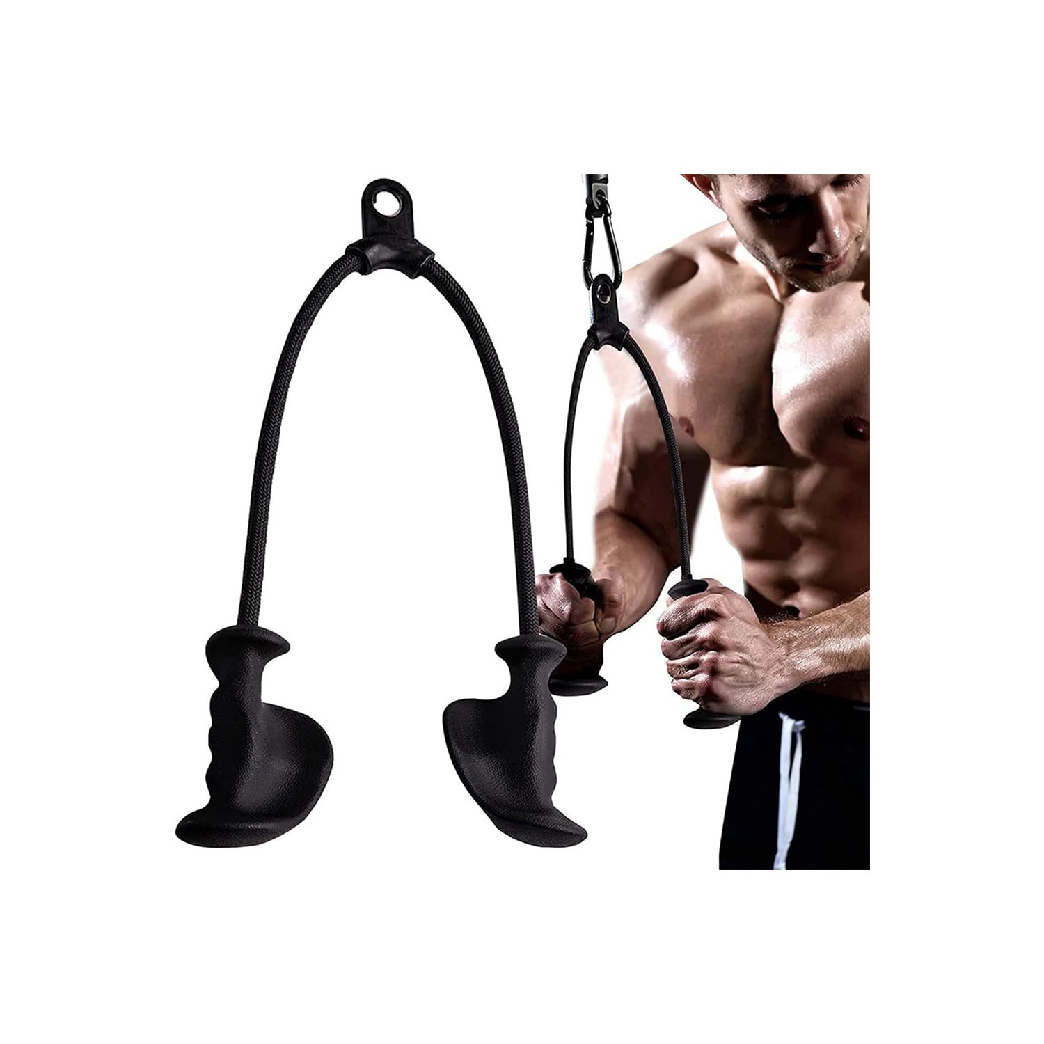Ergonomic Triceps Rope,Gym Cable Attachment,Pull Down Rope,Gym Tool,for ...