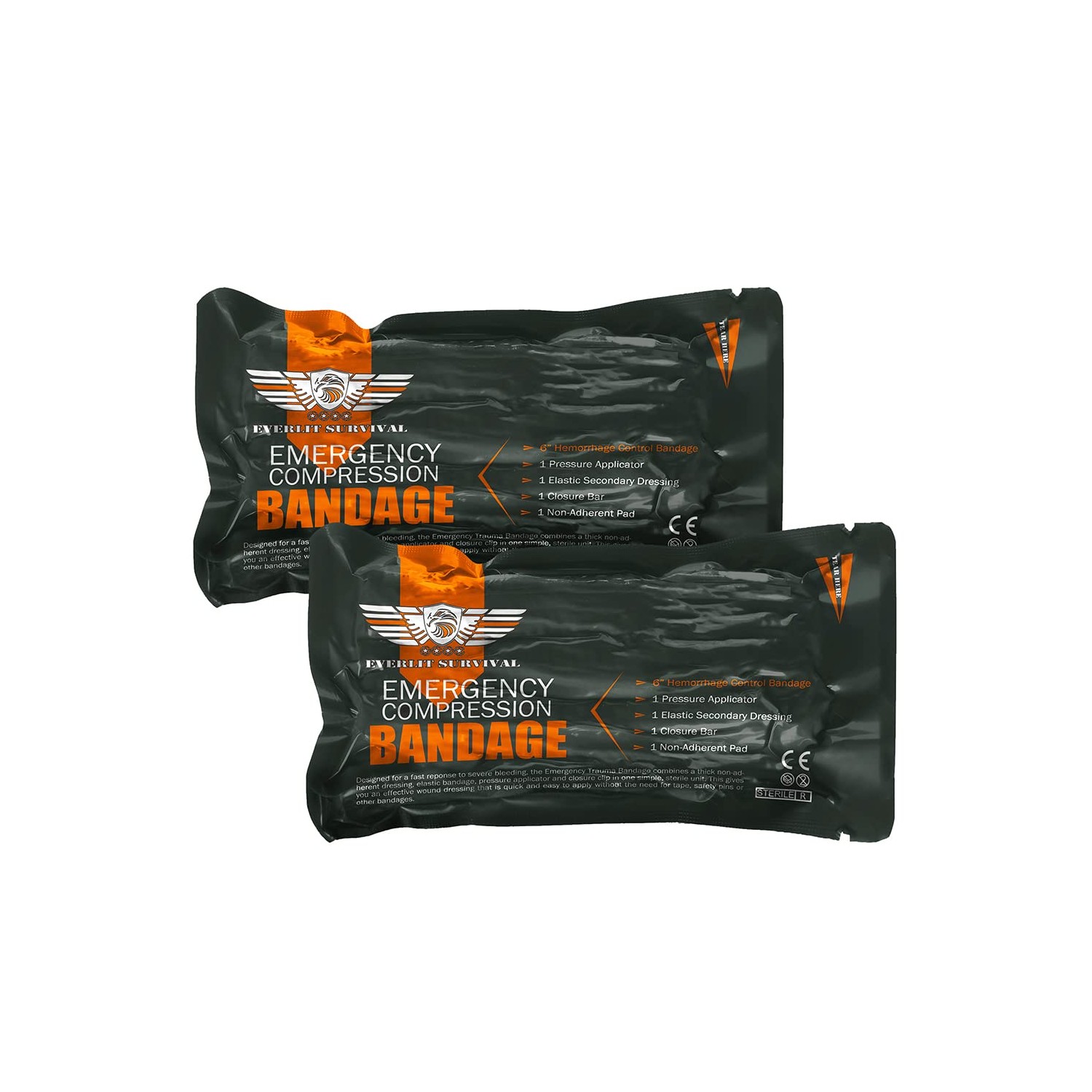 EVERLIT Israeli 6 Inch Emergency Bandage Compression Trauma Pressure ...