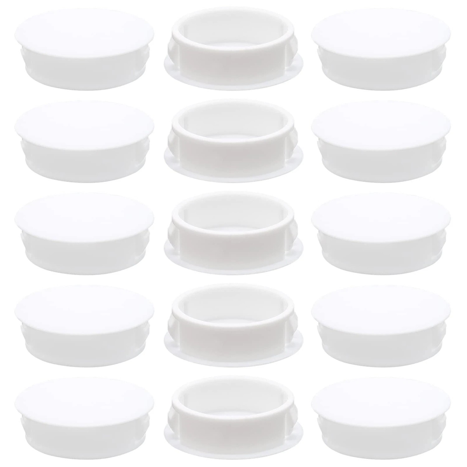 suiwotin 15PCS 50mm/2" White Hole Plugs Plastic Flush Pipe Insert End ...