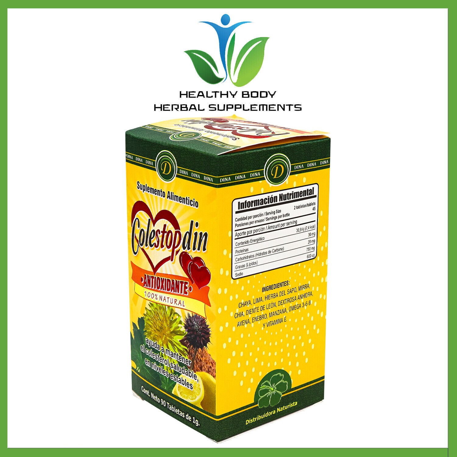 Colestopdin (90 Tabletas 1,000mg) 100% ORIGINAL "COLESTEROL" - ibspot.com