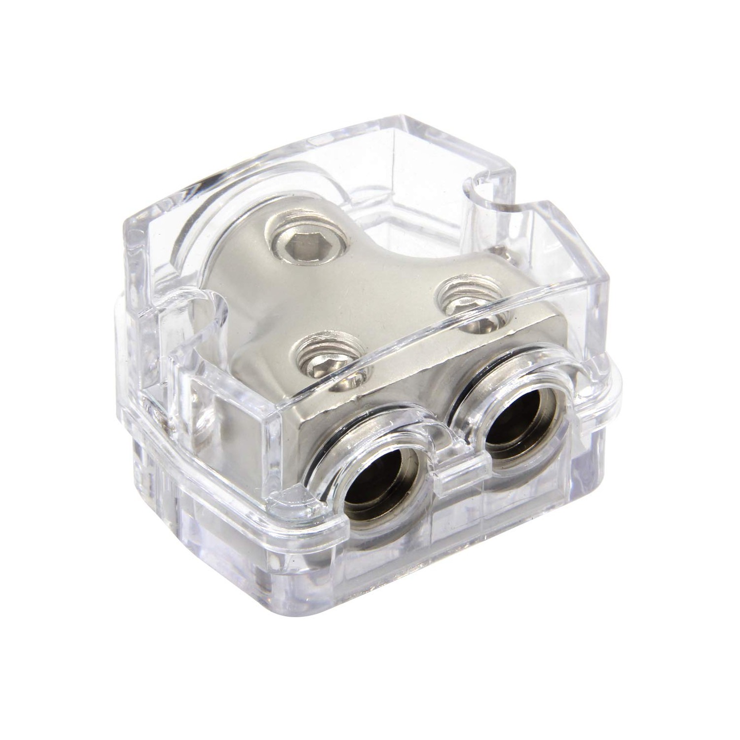 RKURCK 2 Way Power Distribution Block, 0/2/4 AWG Gauge in, 4/8/10 Gauge ...