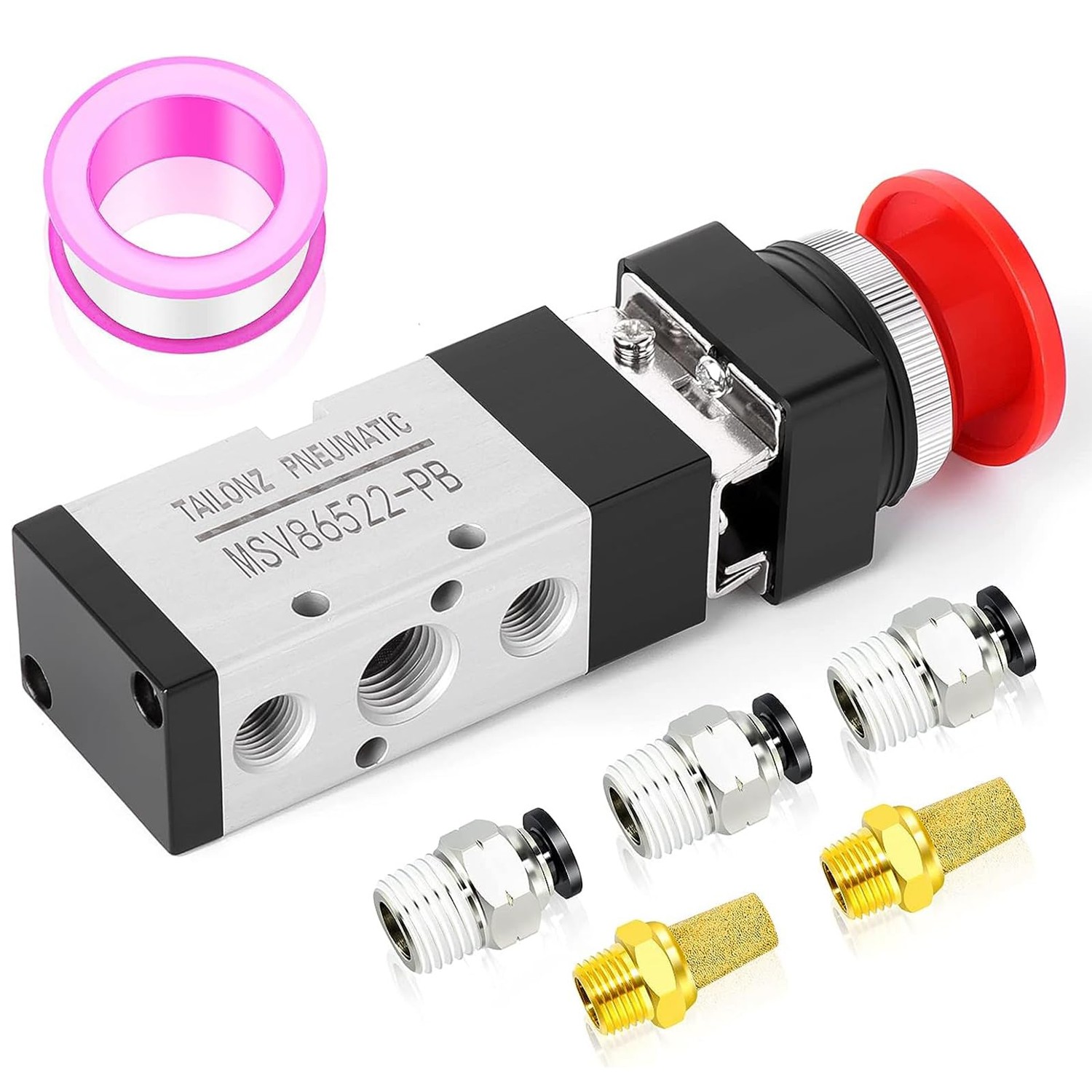 TAILONZ PNEUMATIC 1/4" BSP Automatic Reset Type Push Button 5 Way 2 ...