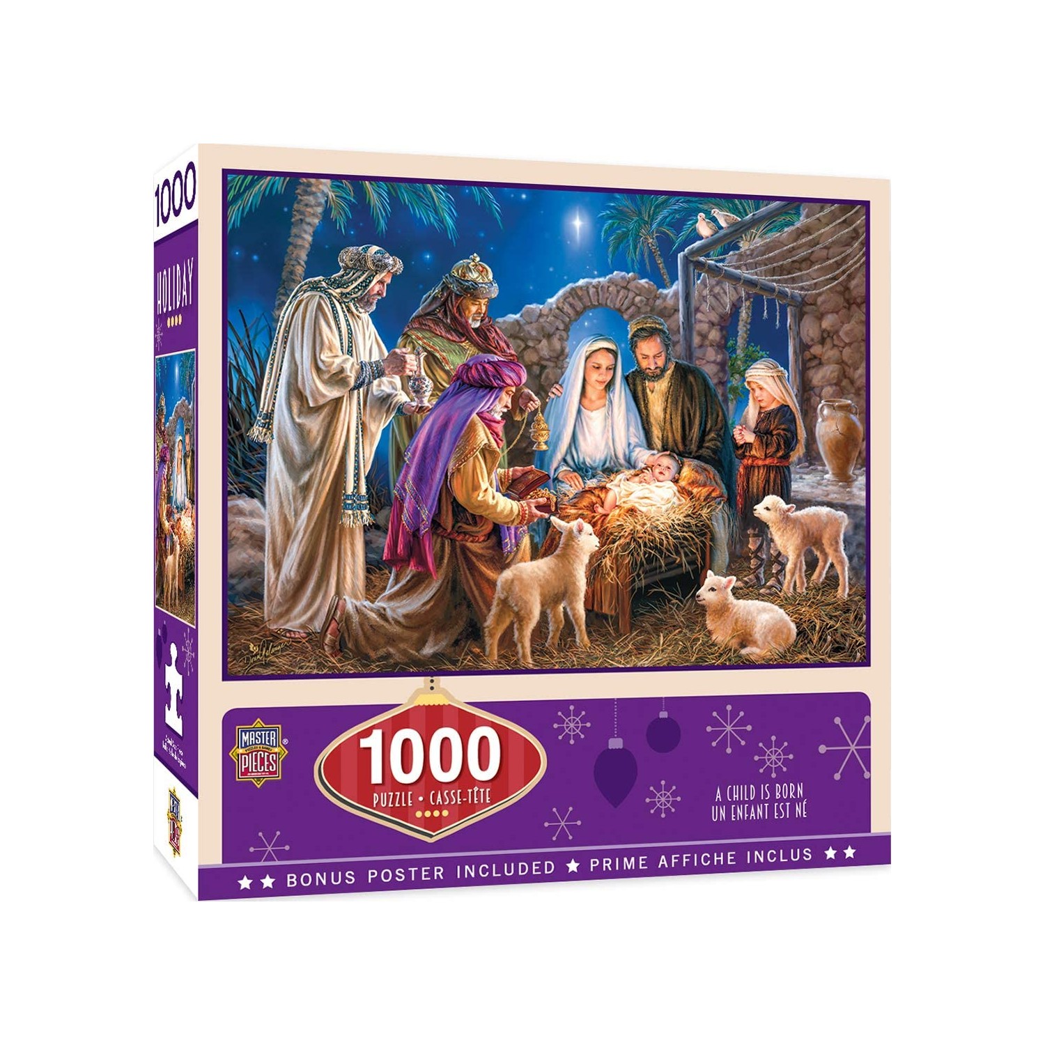 MasterPieces Seasonal Holiday Jigsaw Puzzle, A Child is Born, Christ in ...